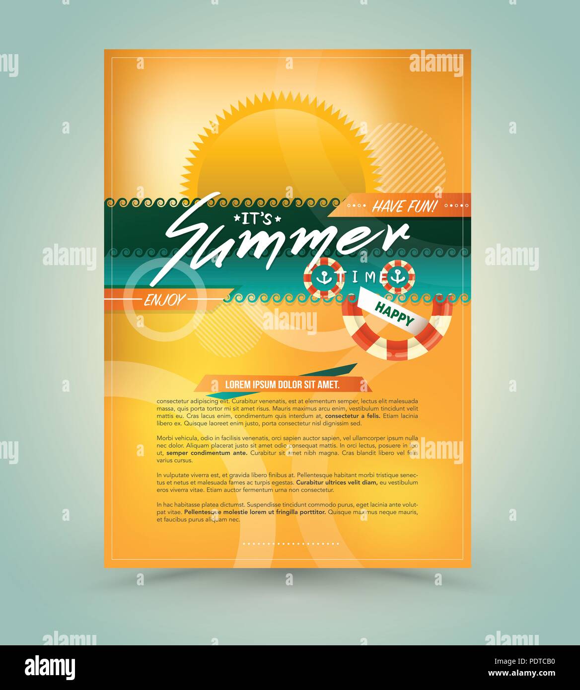 Template for summer advertising. Vector illustration Stock Vector Image ...