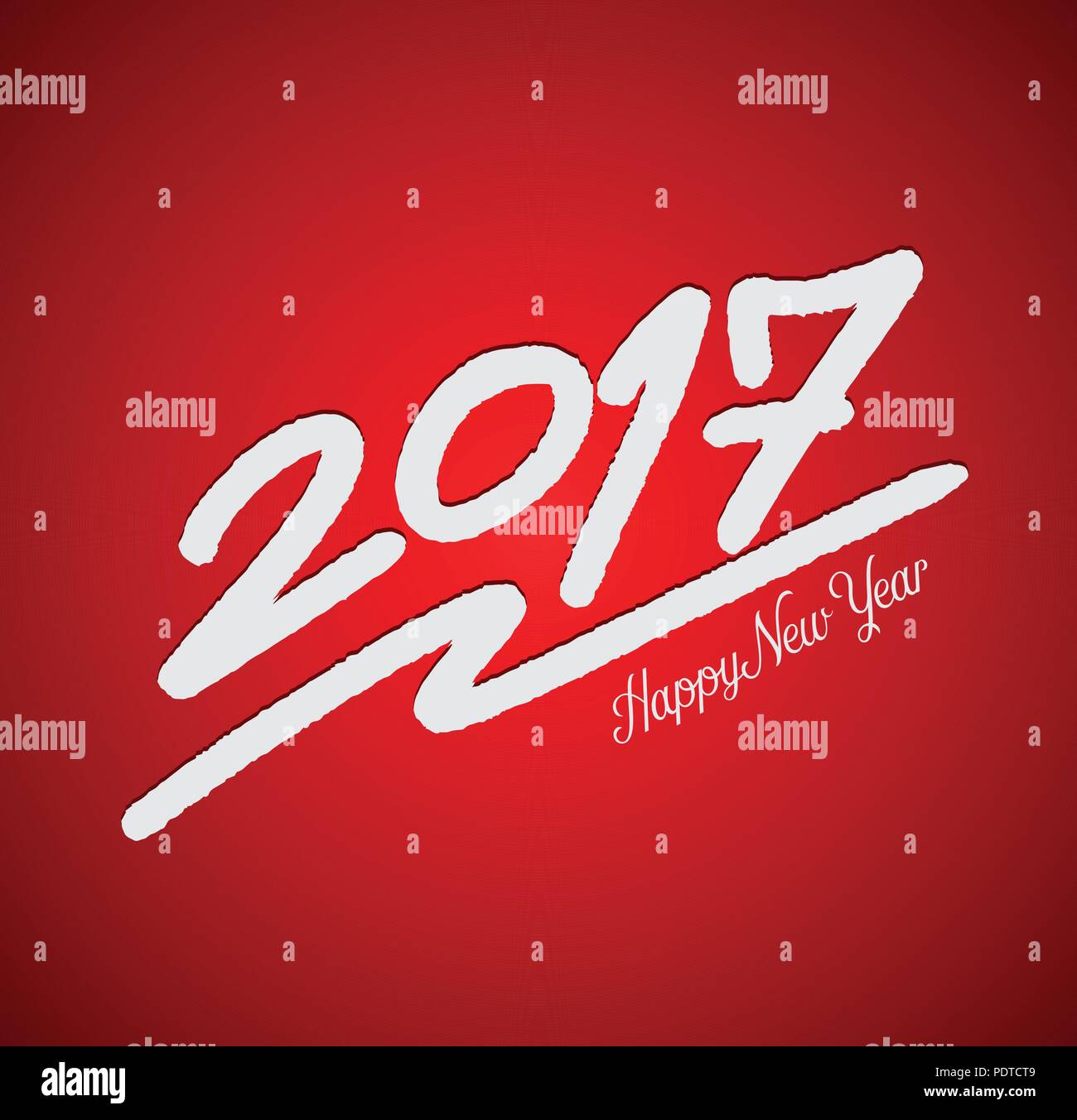 Vector Brush Calligraphy 2017 Sign Isolated on red Background Stock ...
