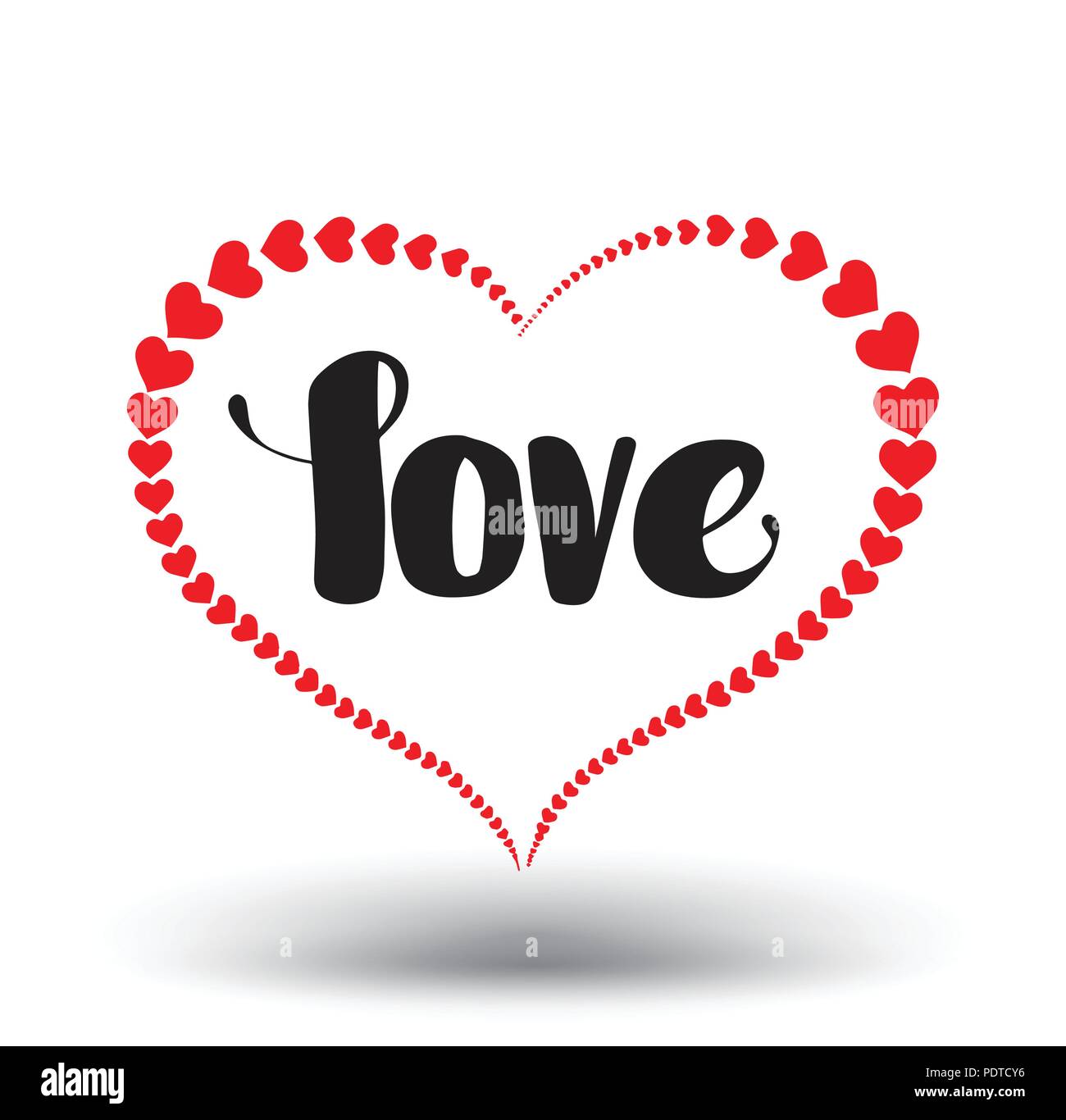 Love lettering on heart shaped. Vector illustration for wedding and ...