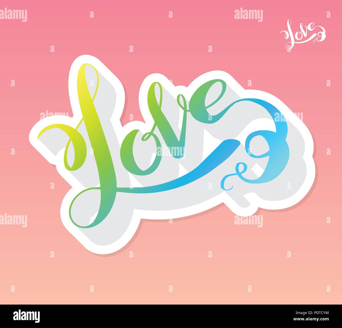 Love Handwritten Calligraphy. Vector illustration lettering Stock ...