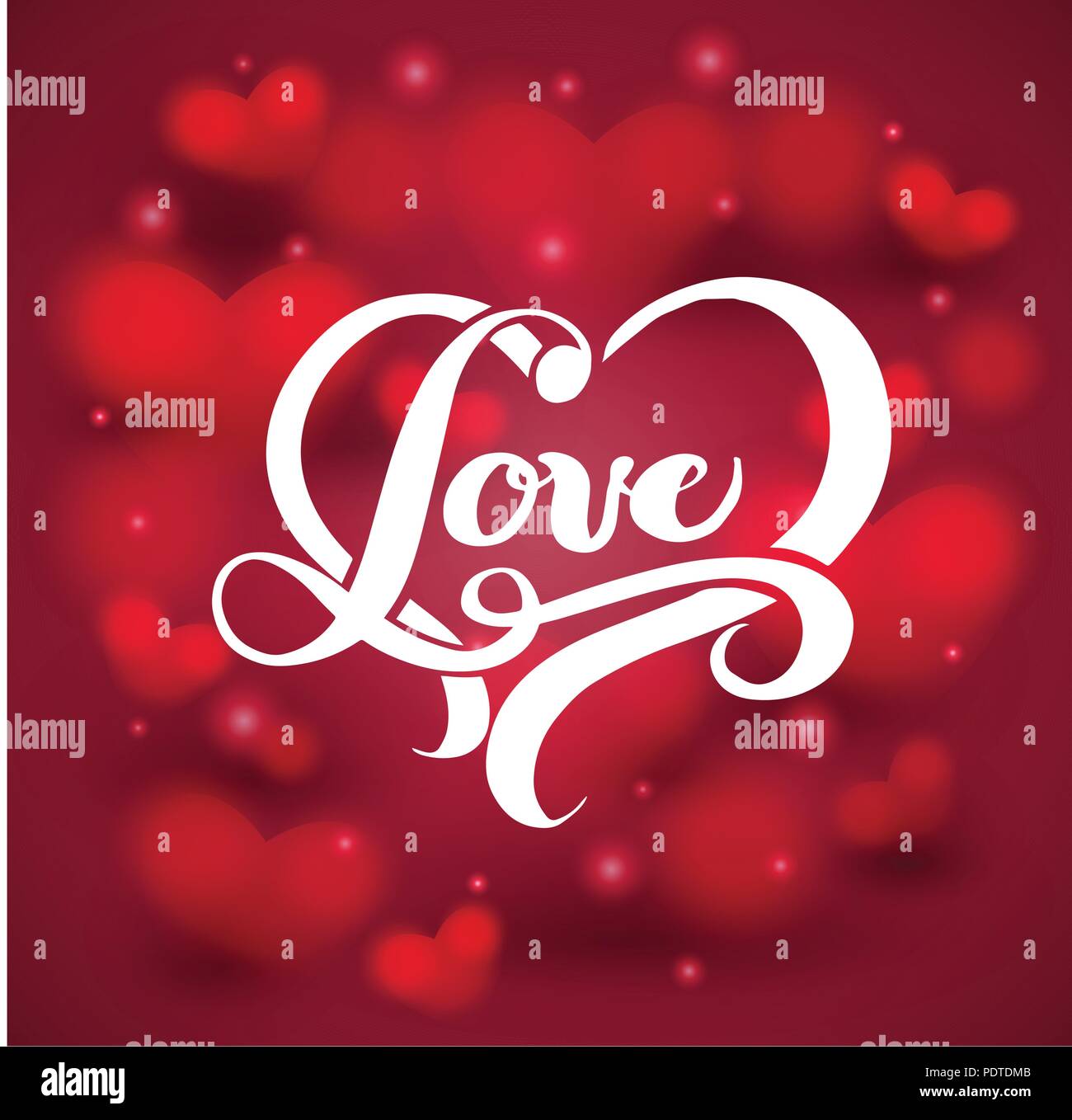 Love lettering on heart shaped. Vector illustration for wedding and ...