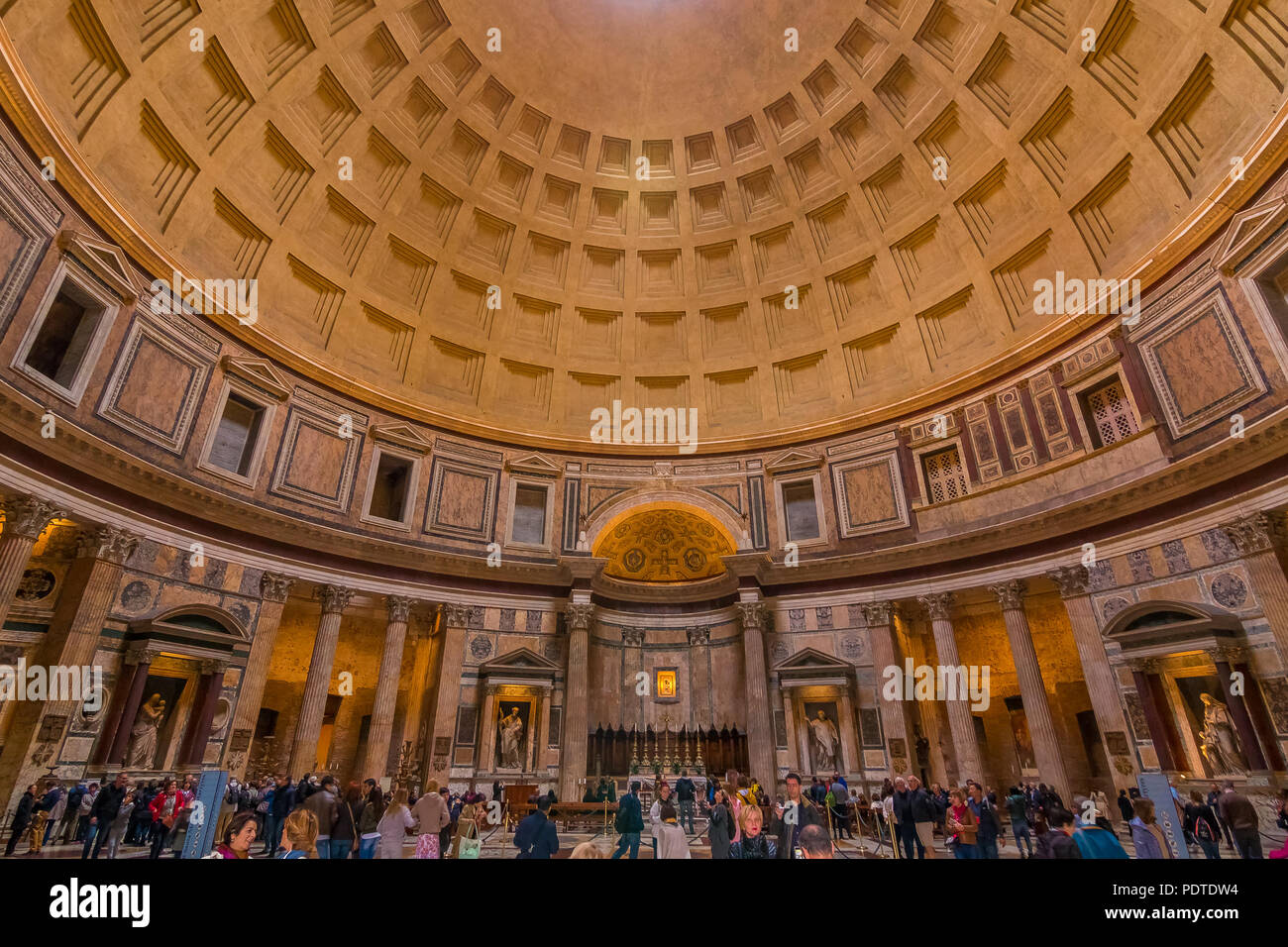 Rome, Italy - October 13, 2016: Interior and dome of the Pantheon in ...