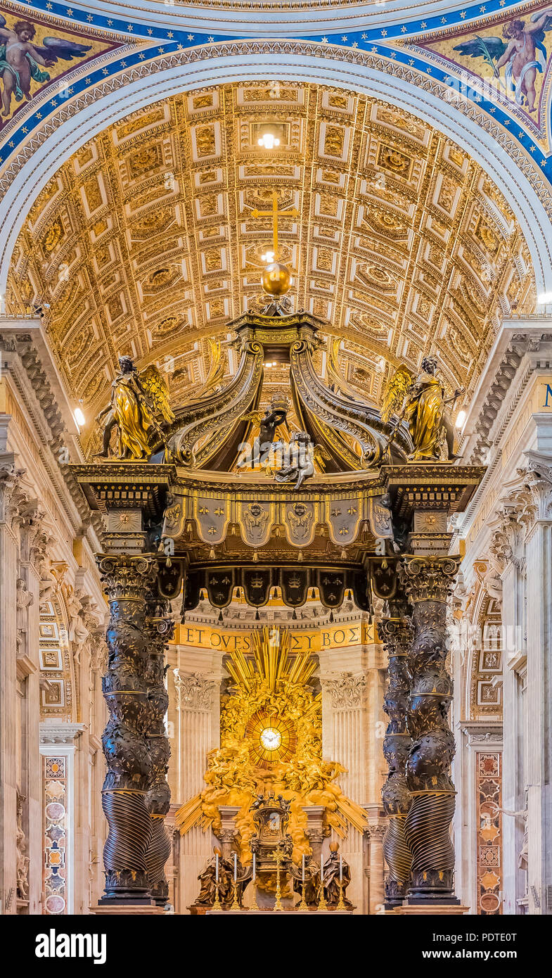 Vatican city, Vatican - October 12, 2016: Bernini's Baldacchino Altar ...