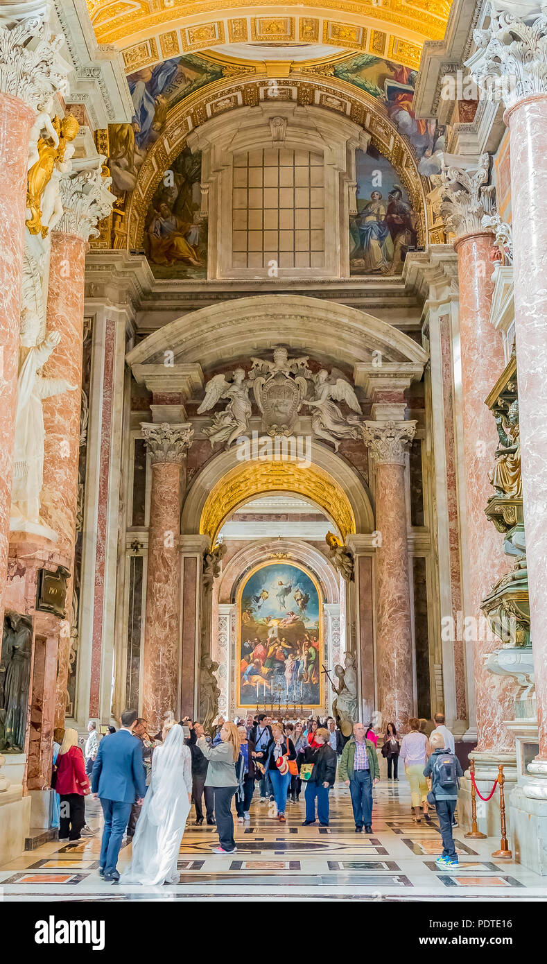 Vatican city, Vatican - October 12, 2016: Wedding procession walking ...