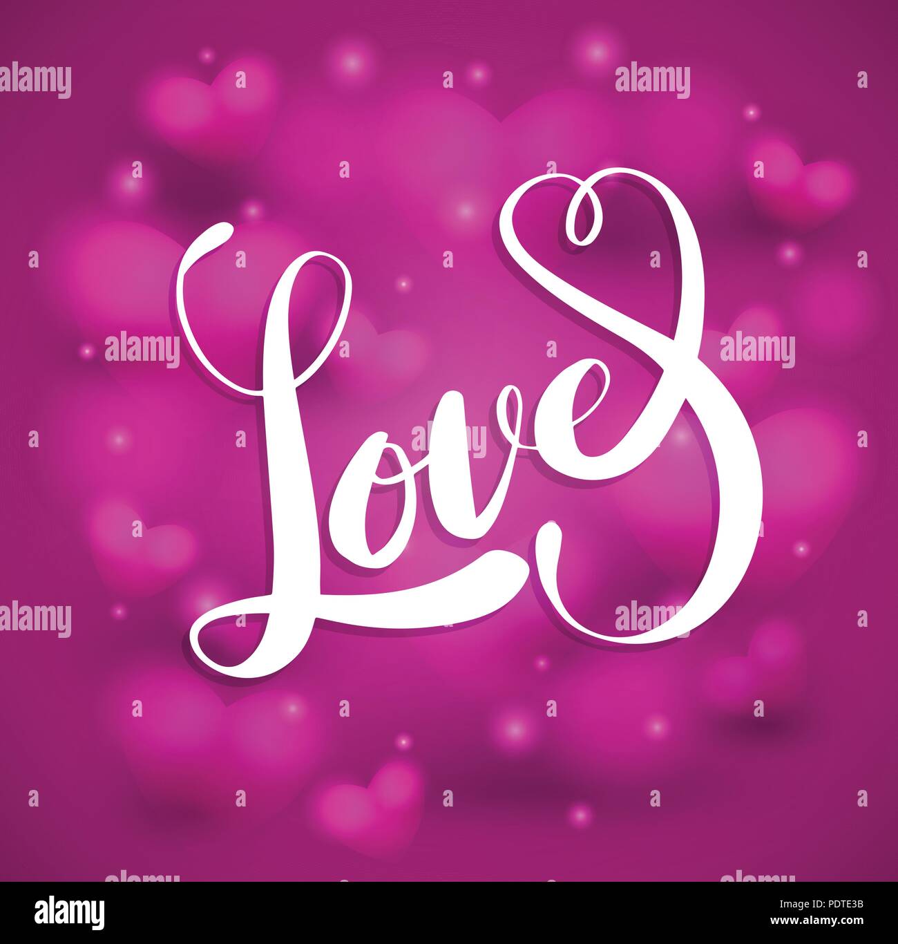 Love lettering on heart shaped. Vector illustration for wedding and ...