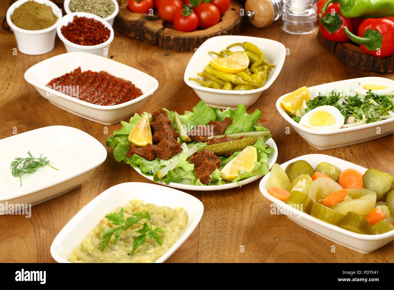 Traditional Turkish appetizer food Stock Photo - Alamy