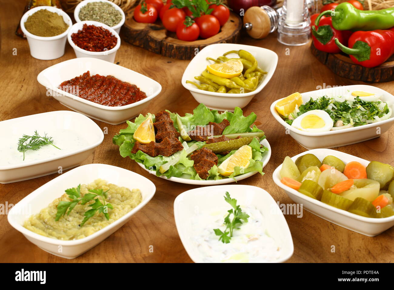 Traditional Turkish appetizer food Stock Photo - Alamy