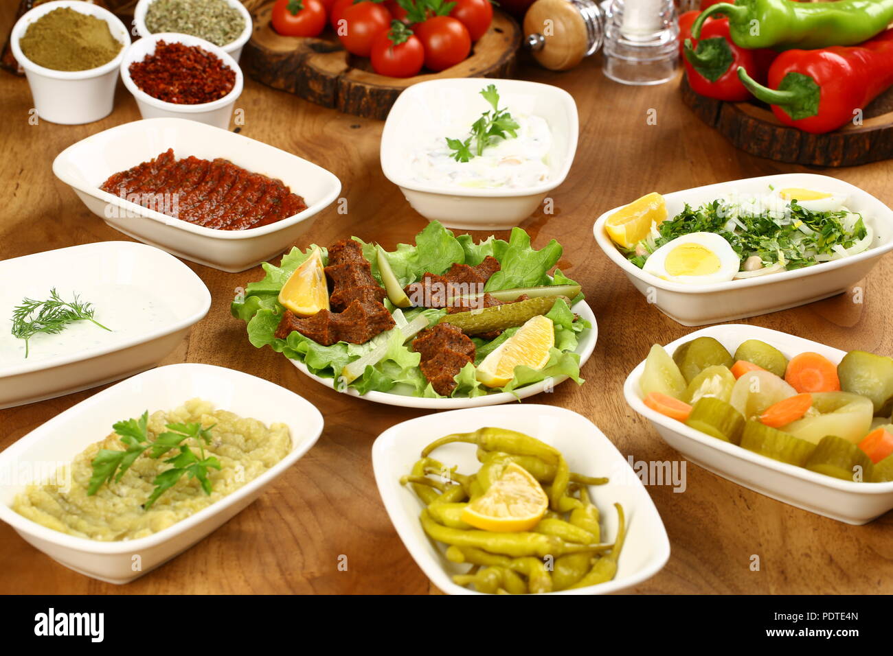 Traditional Turkish appetizer food Stock Photo - Alamy