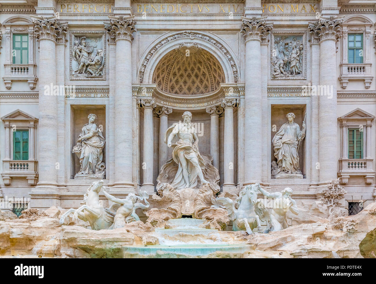 Famous baroque Trevi Fountain (Fontana di Trevi) in Rome. Italy Stock ...