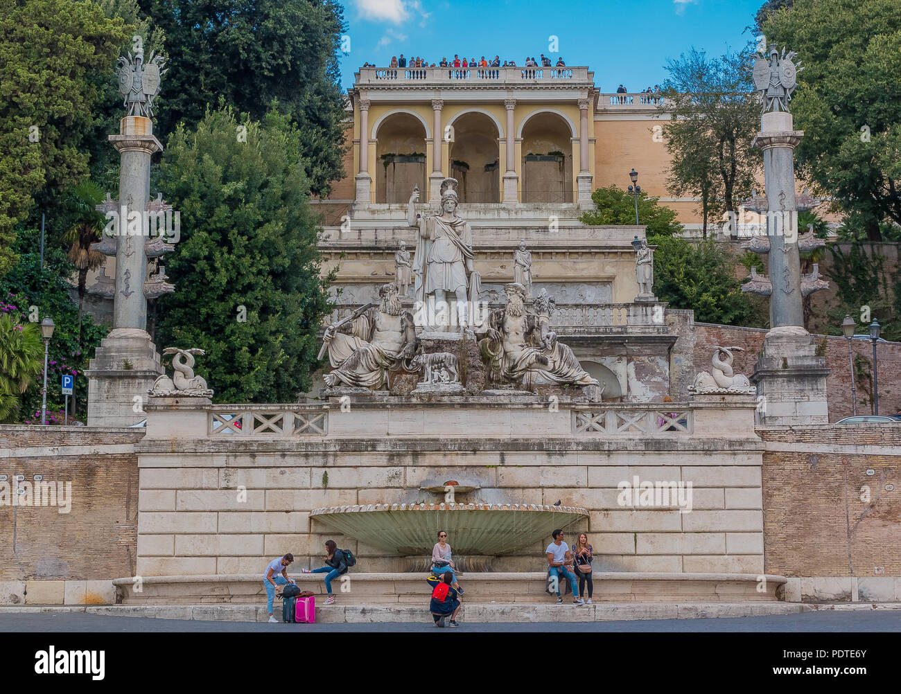 Rome, Italy - October 10, 2016: Fontana della Dea di Roma, Fountain of ...