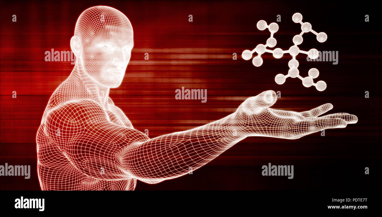Abstract Science Background with Molecule Held By Scientist Stock Photo ...