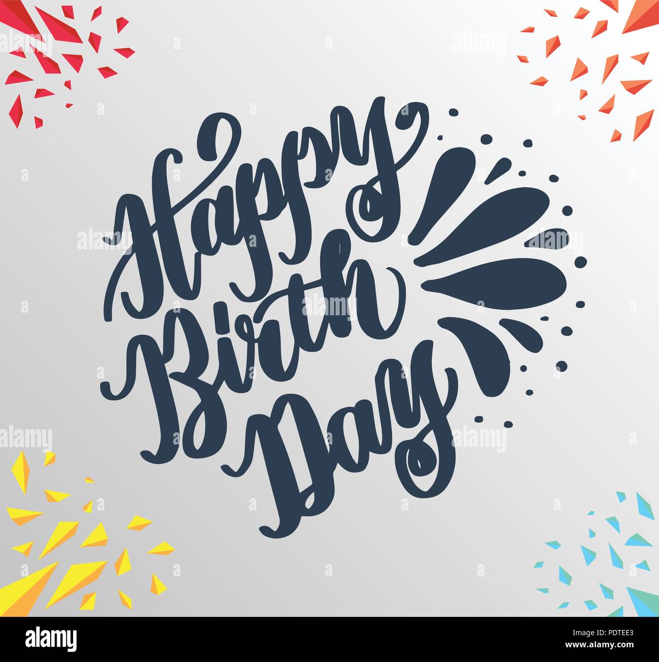 Happy Birthday lettering card Stock Vector Image & Art - Alamy