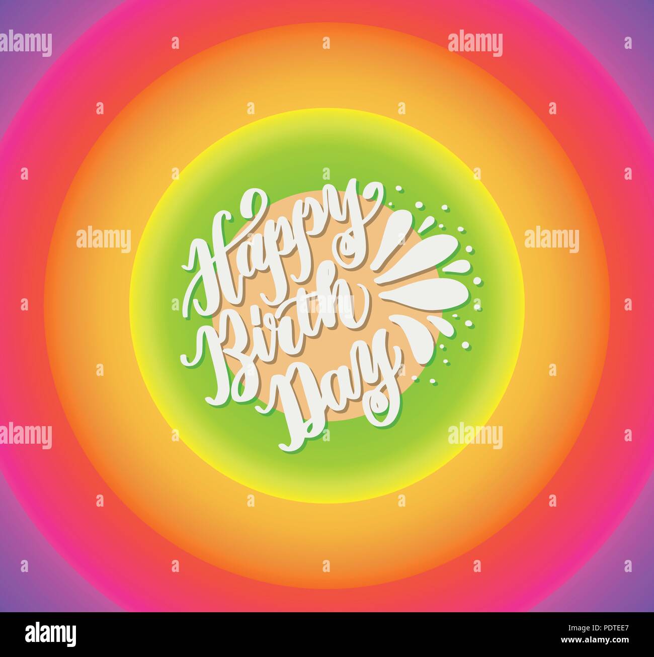 Happy Birthday lettering card Stock Vector Image & Art - Alamy