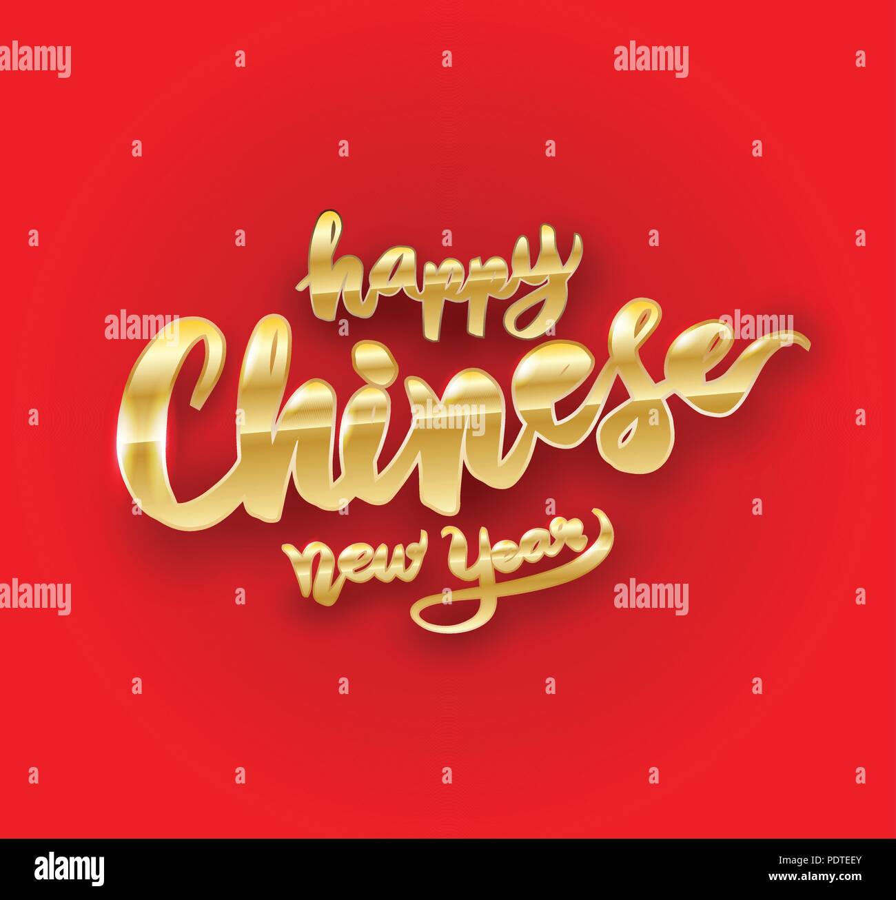 Happy Chinese New Year lettering. Vector illustration Stock Vector ...