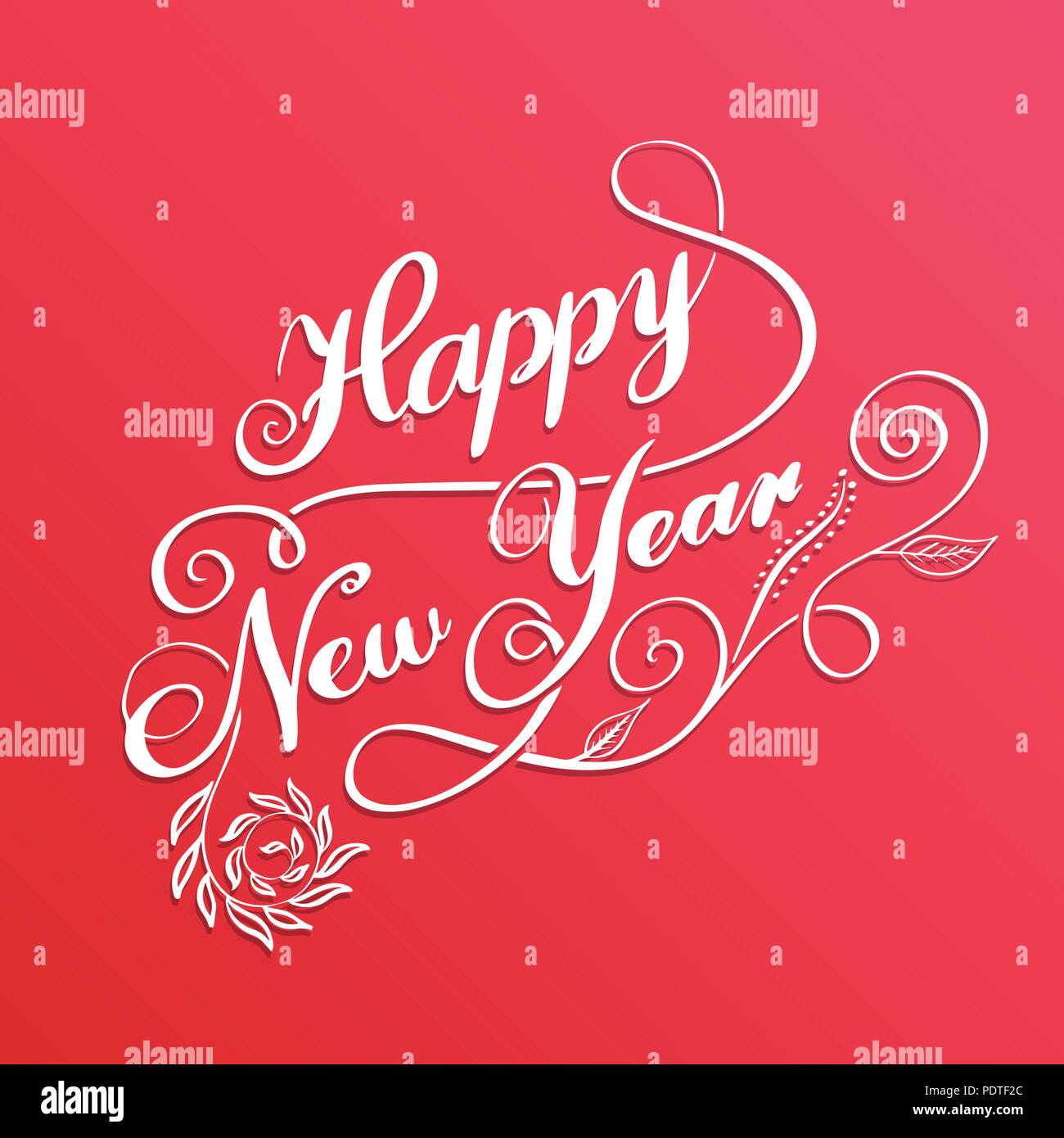 Happy New Year, lettering Greeting Card design text. Vector ...