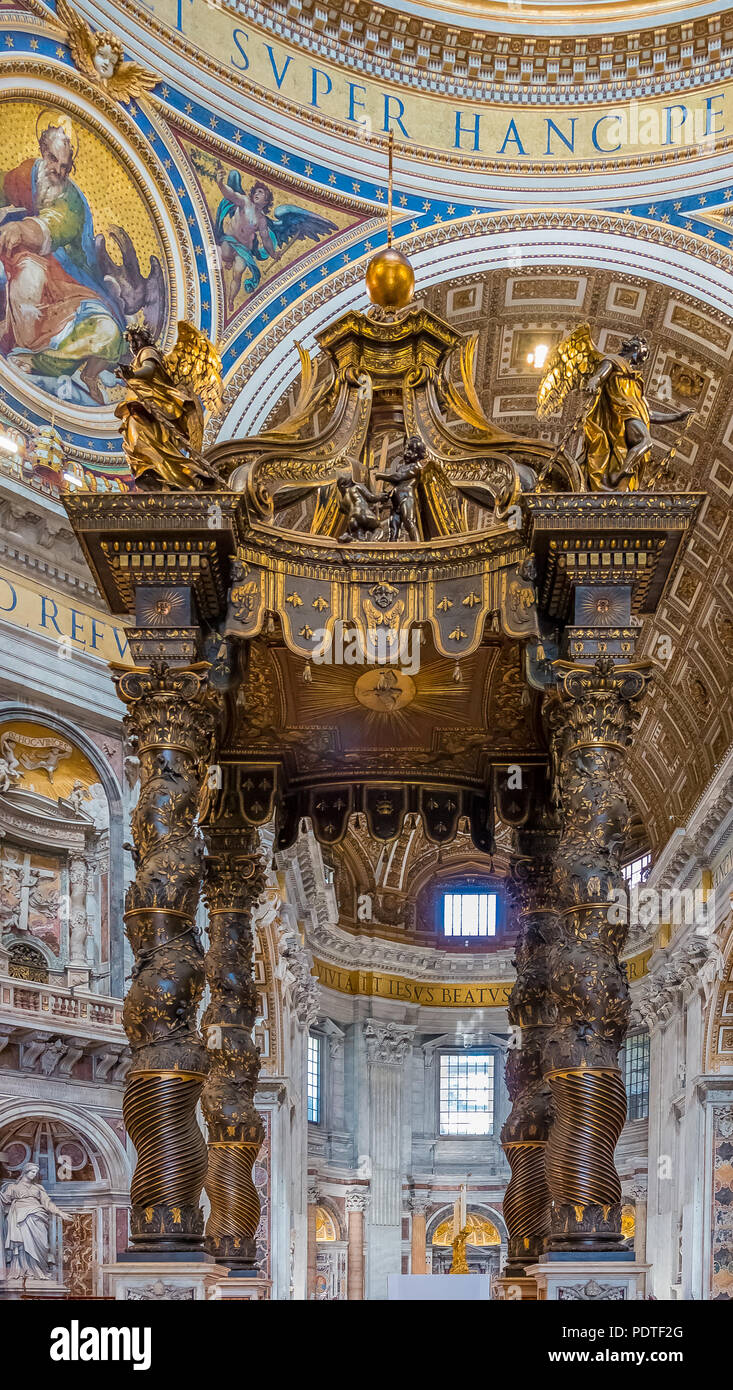 Vatican city, Vatican - October 12, 2016: Bernini's Baldacchino Altar ...