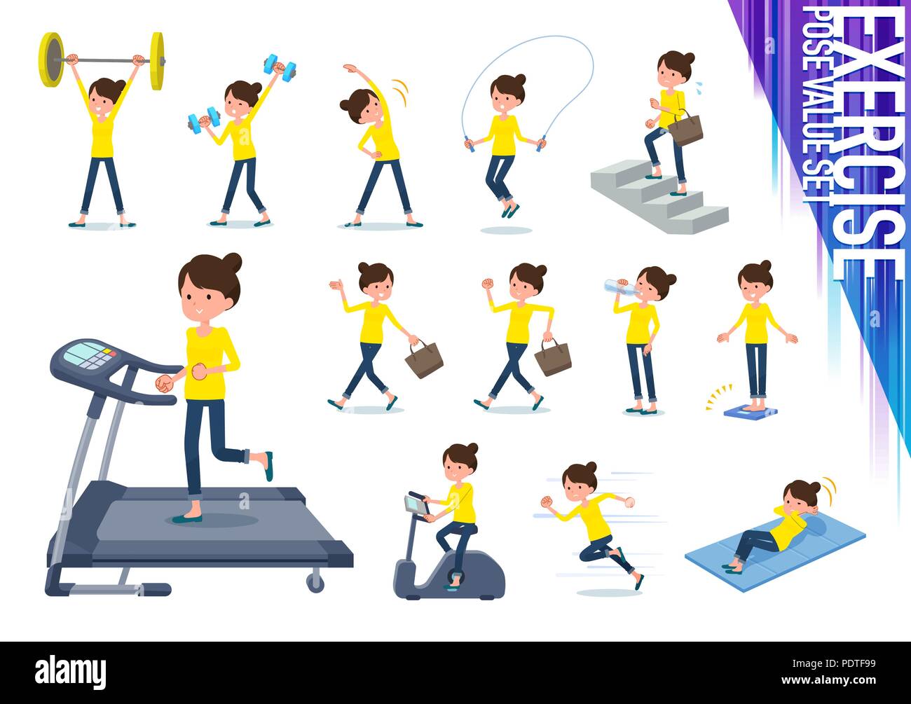 A set of women on exercise and sports.There are various actions to move ...