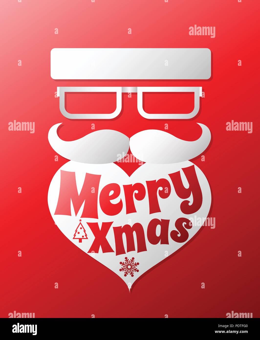 Santa claus with beard vector illustration .Christmas hipster poster ...
