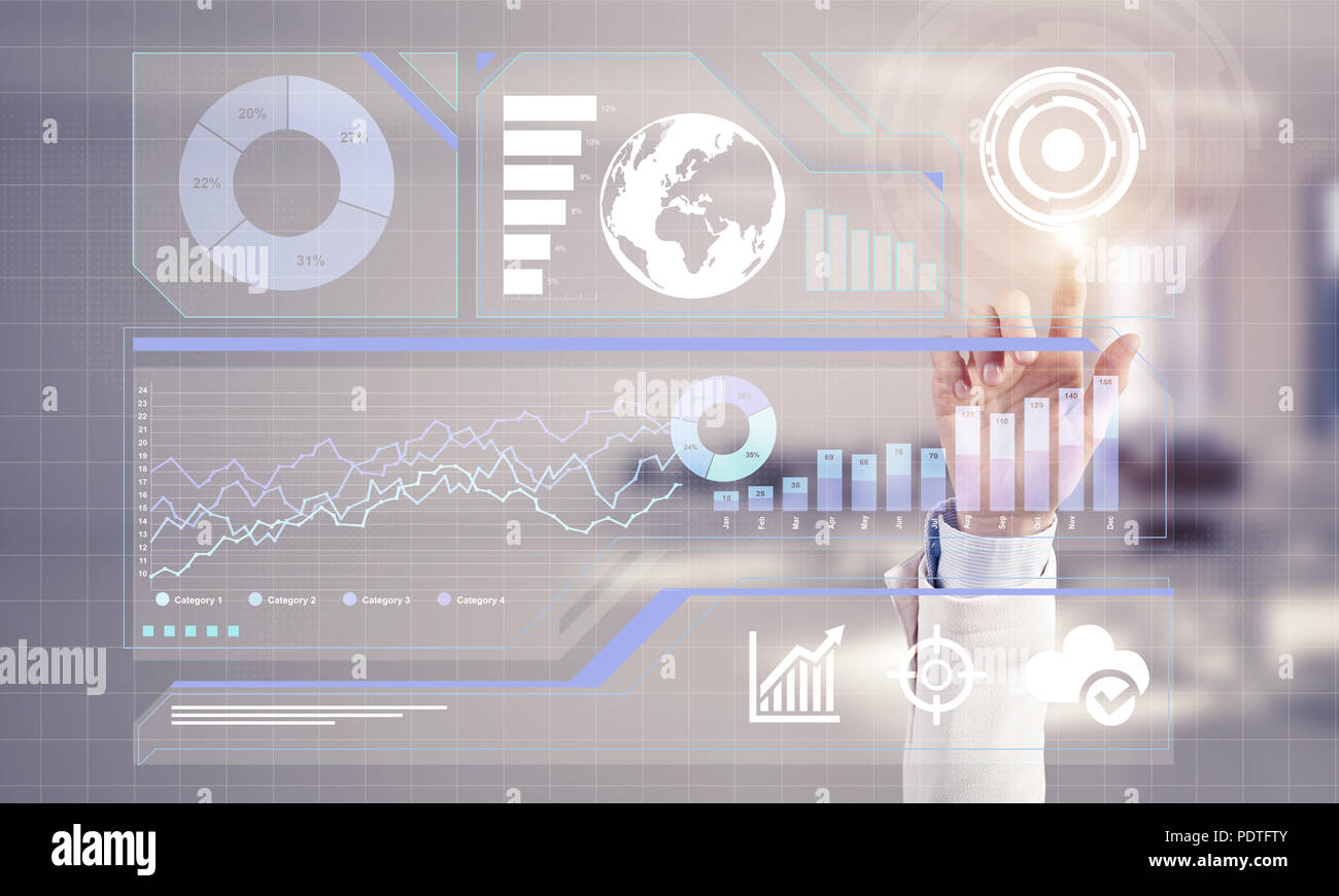 Concept of using modern technologies for business globalization Stock ...