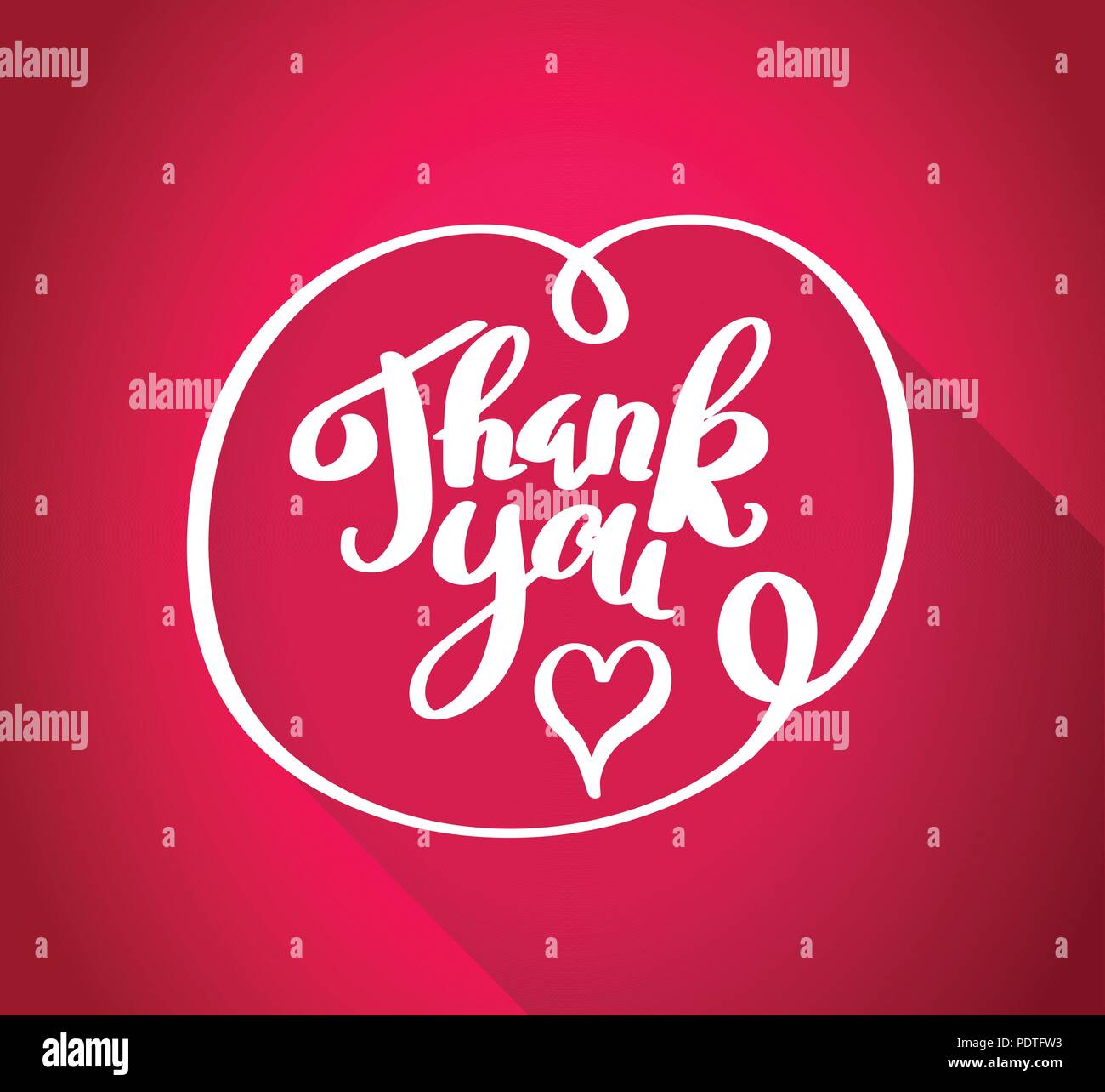 Thank you lettering with Christmas tree on red background. Vector ...