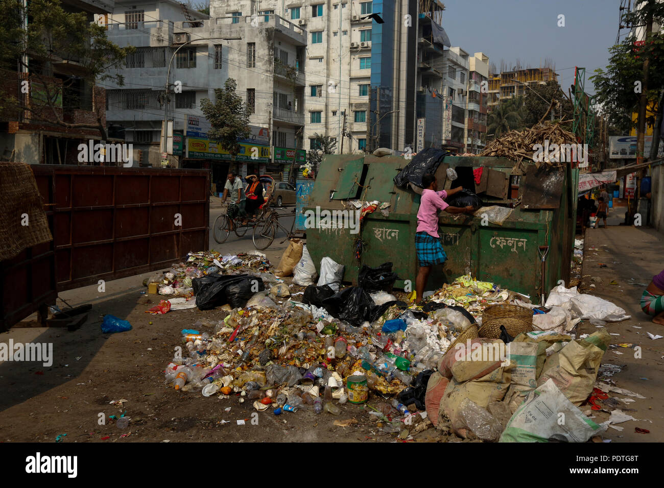 Garbage-littered on the streets is the common scenario in Dhaka, the ...
