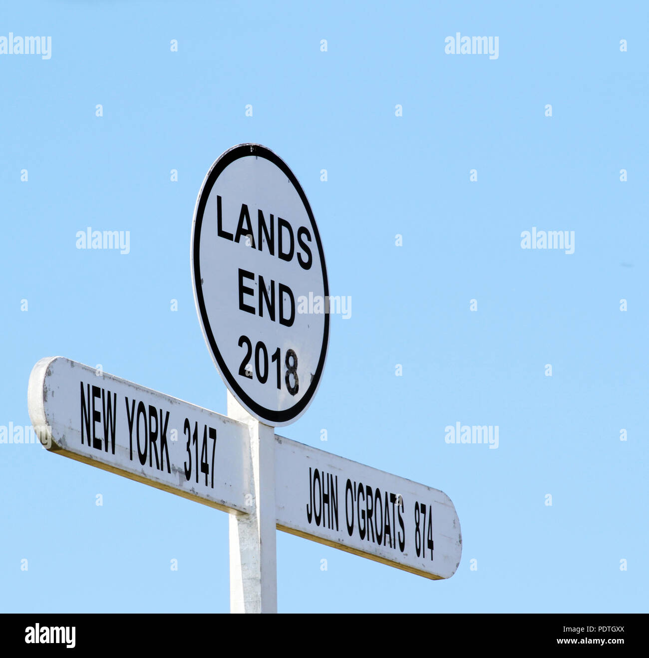 Sign in The Land's End area, Cornwall, England, United Kingdom ...