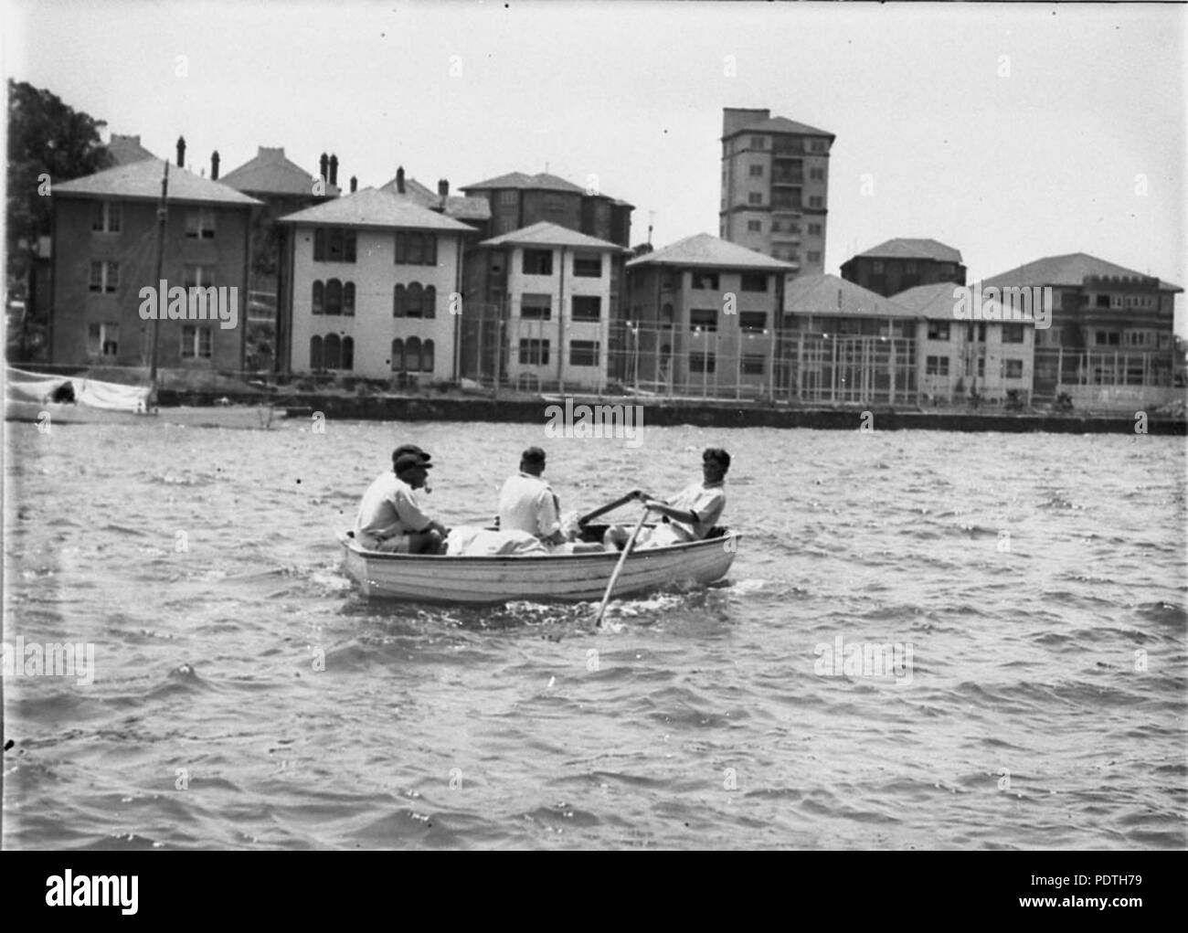Dinghy row boat Black and White Stock Photos & Images - Alamy