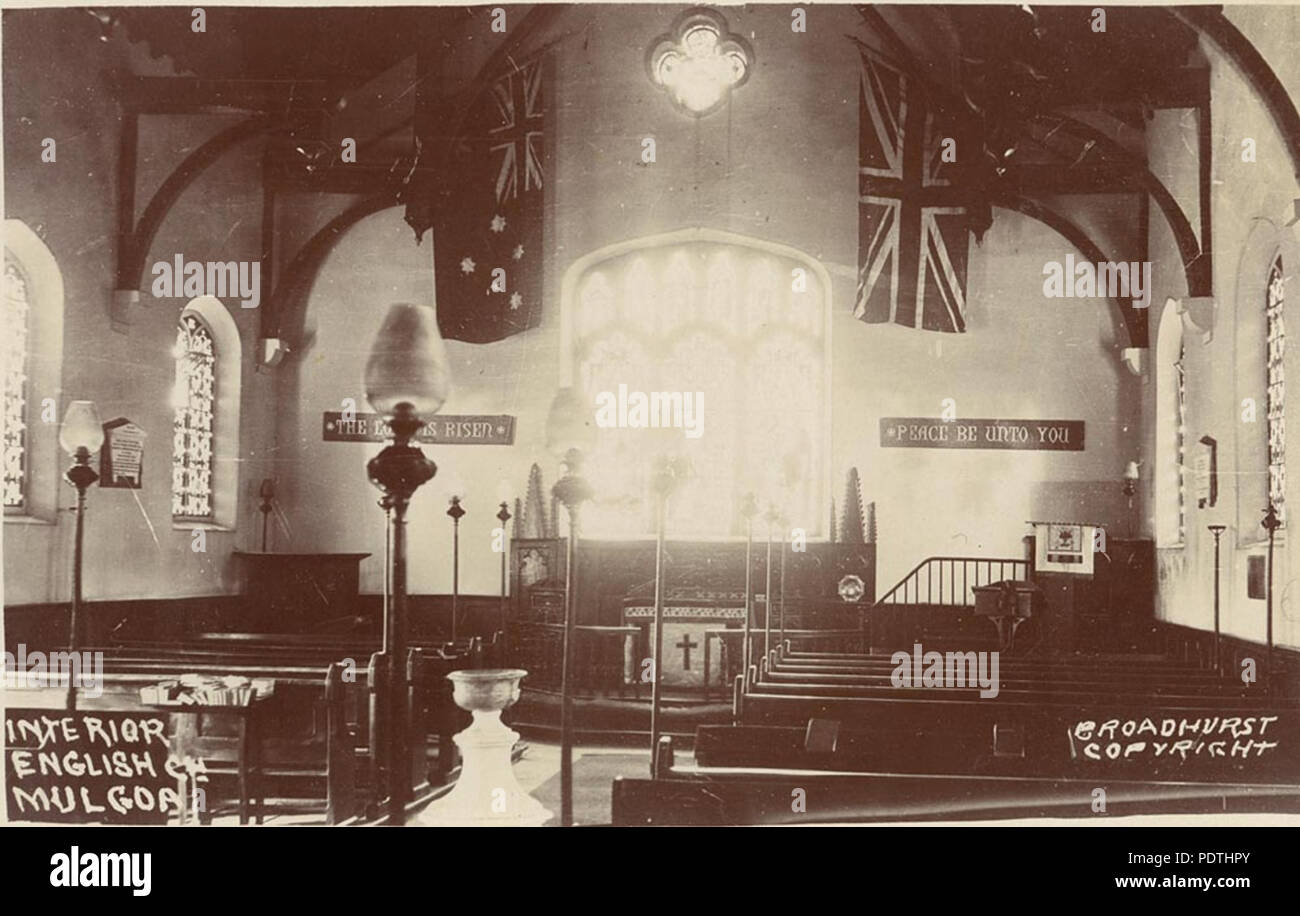 175 SLNSW 796675 Interior English Church Mulgoa Stock Photo - Alamy
