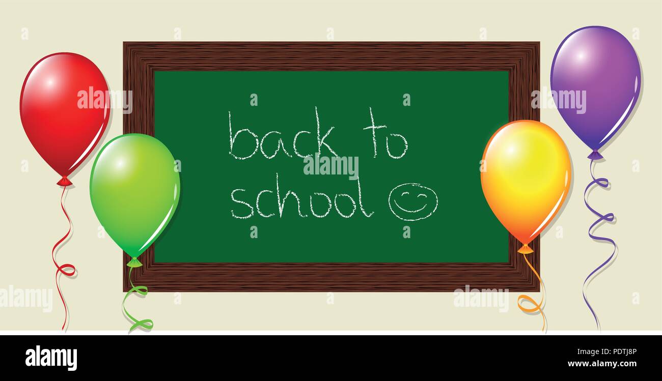 back to school board and balloons vector illustration EPS10 Stock ...