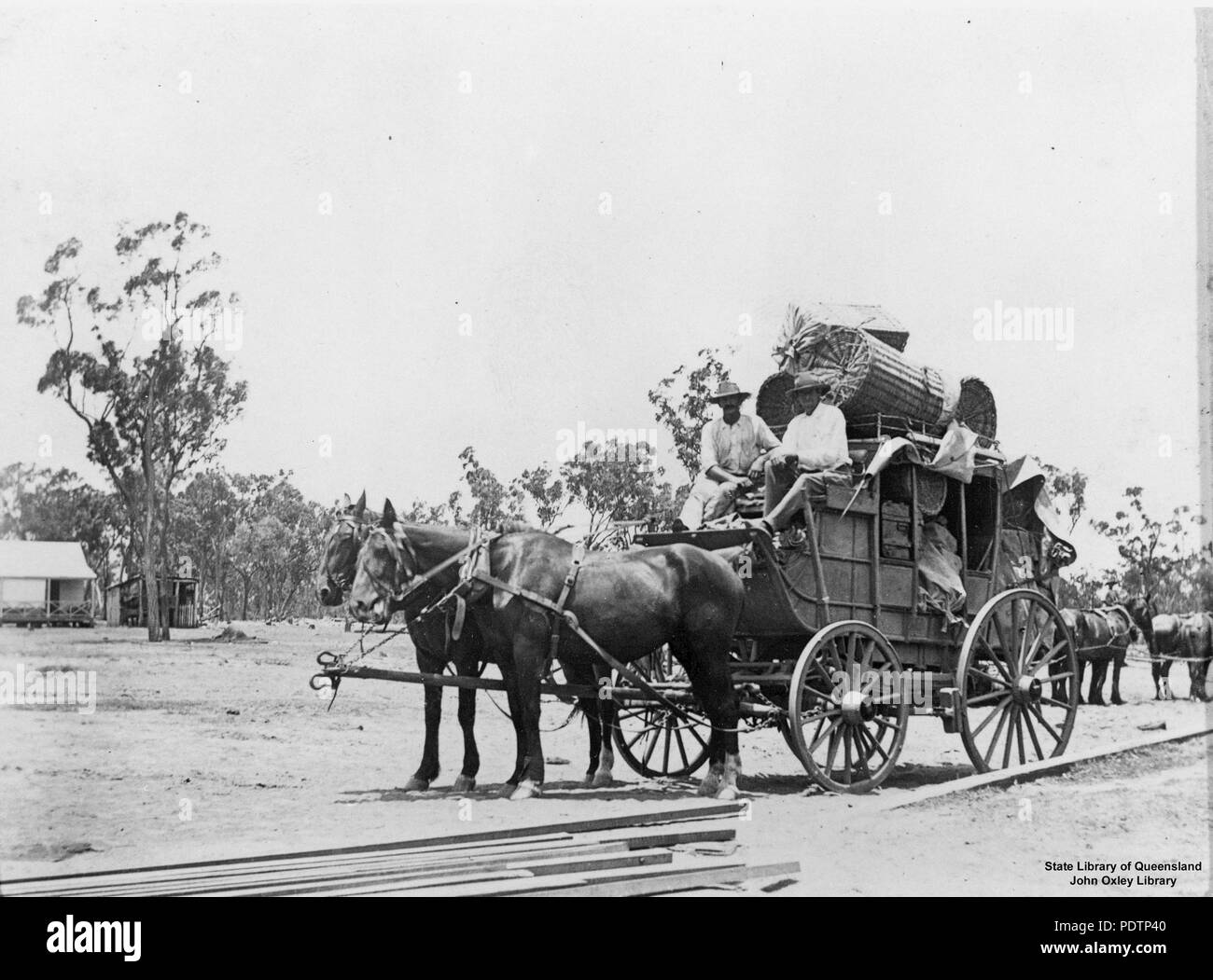 197 Stagecoach at Almaden Queensland 1904 Stock Photo - Alamy