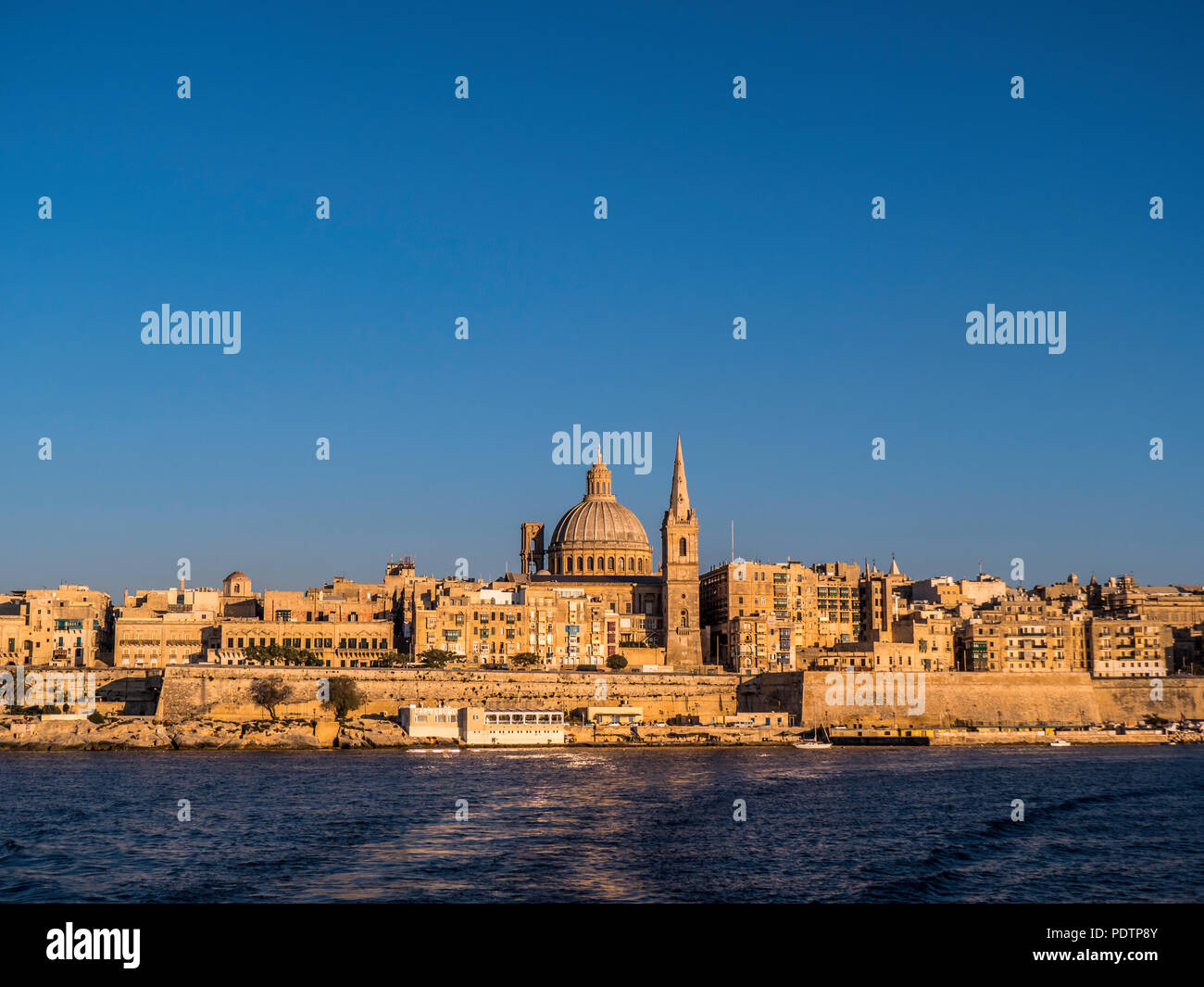 Skyline of Valleta Malta from a viewpoint Stock Photo - Alamy