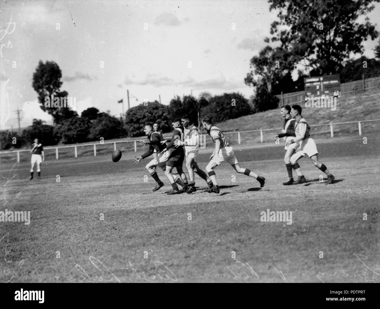 Australian rules football crowd Black and White Stock Photos & Images ...