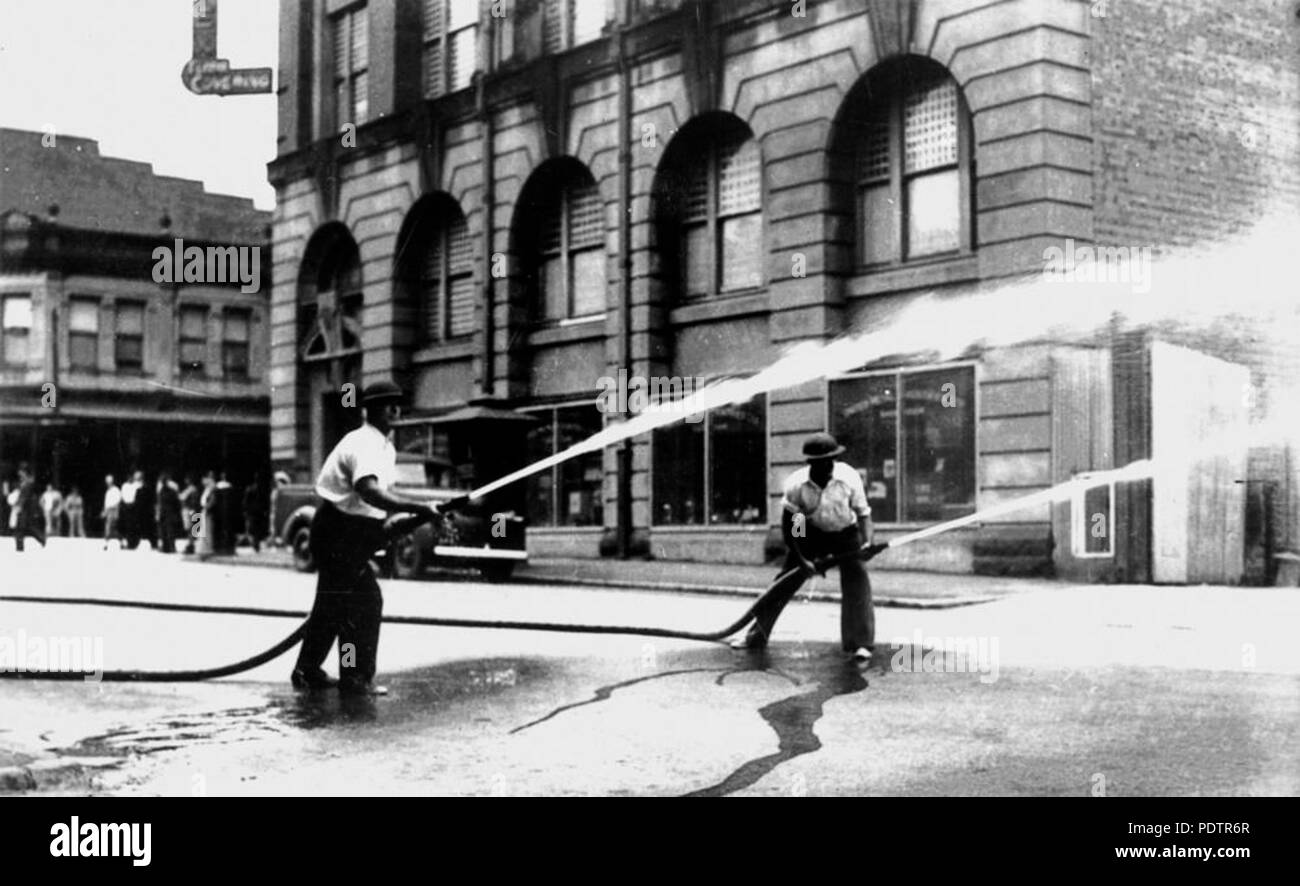 201 StateLibQld 1 104200 Testing the emergency salt water mains ...