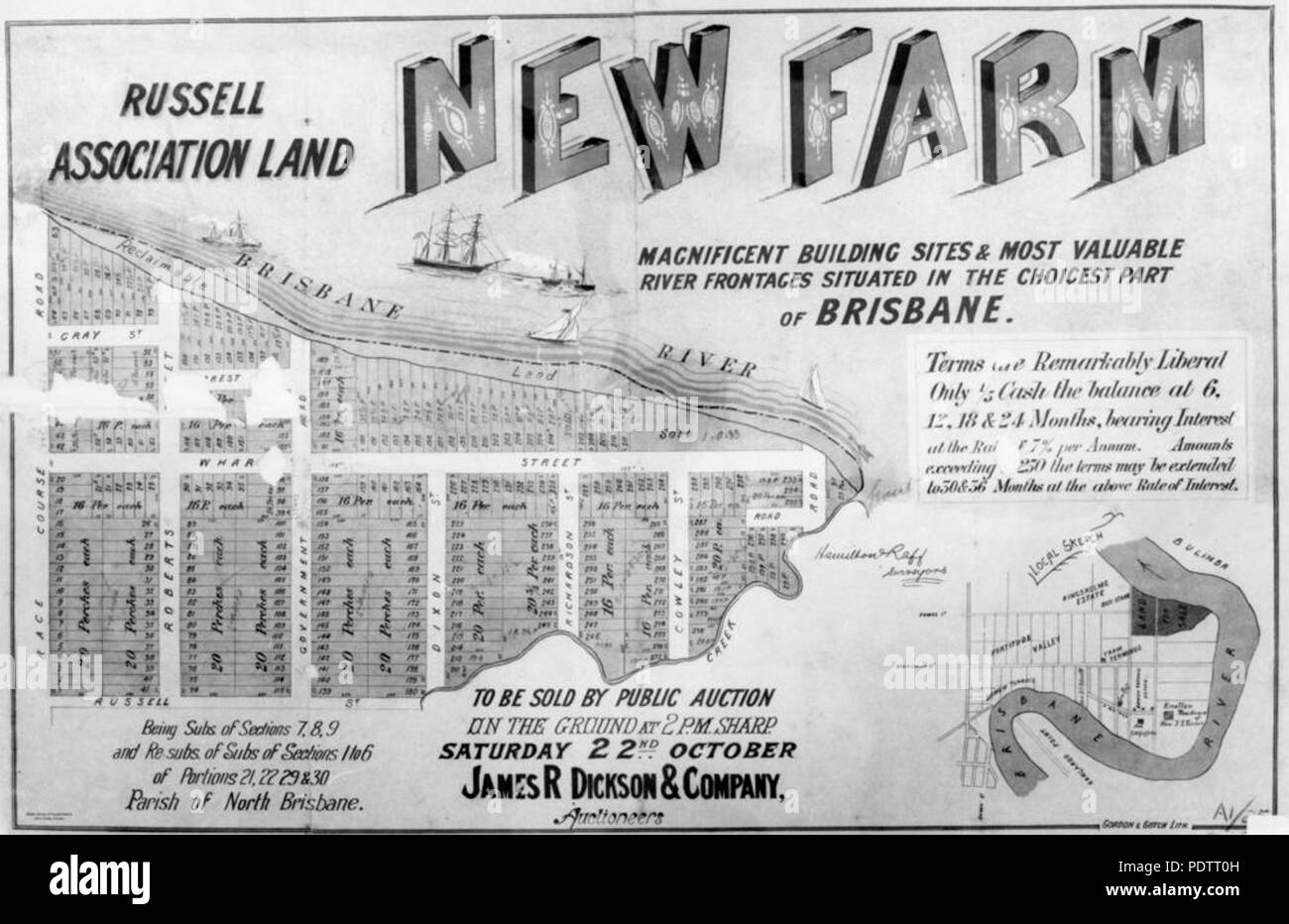 204 StateLibQld 1 109044 Estate map for New Farm, Brisbane, Queensland ...