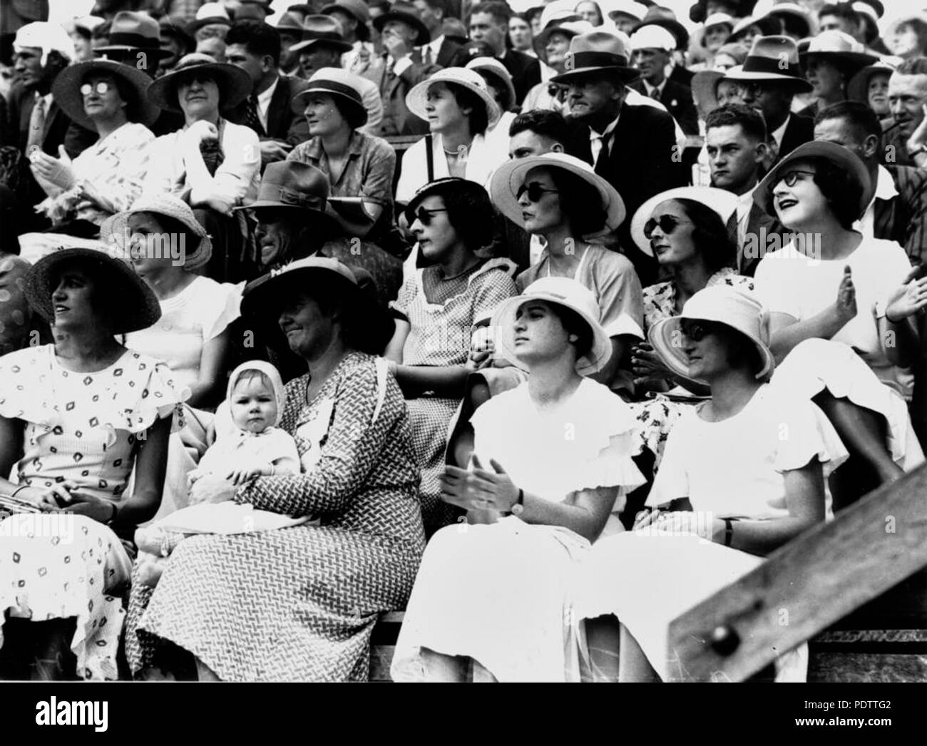 Crowd watching tennis Black and White Stock Photos & Images - Alamy