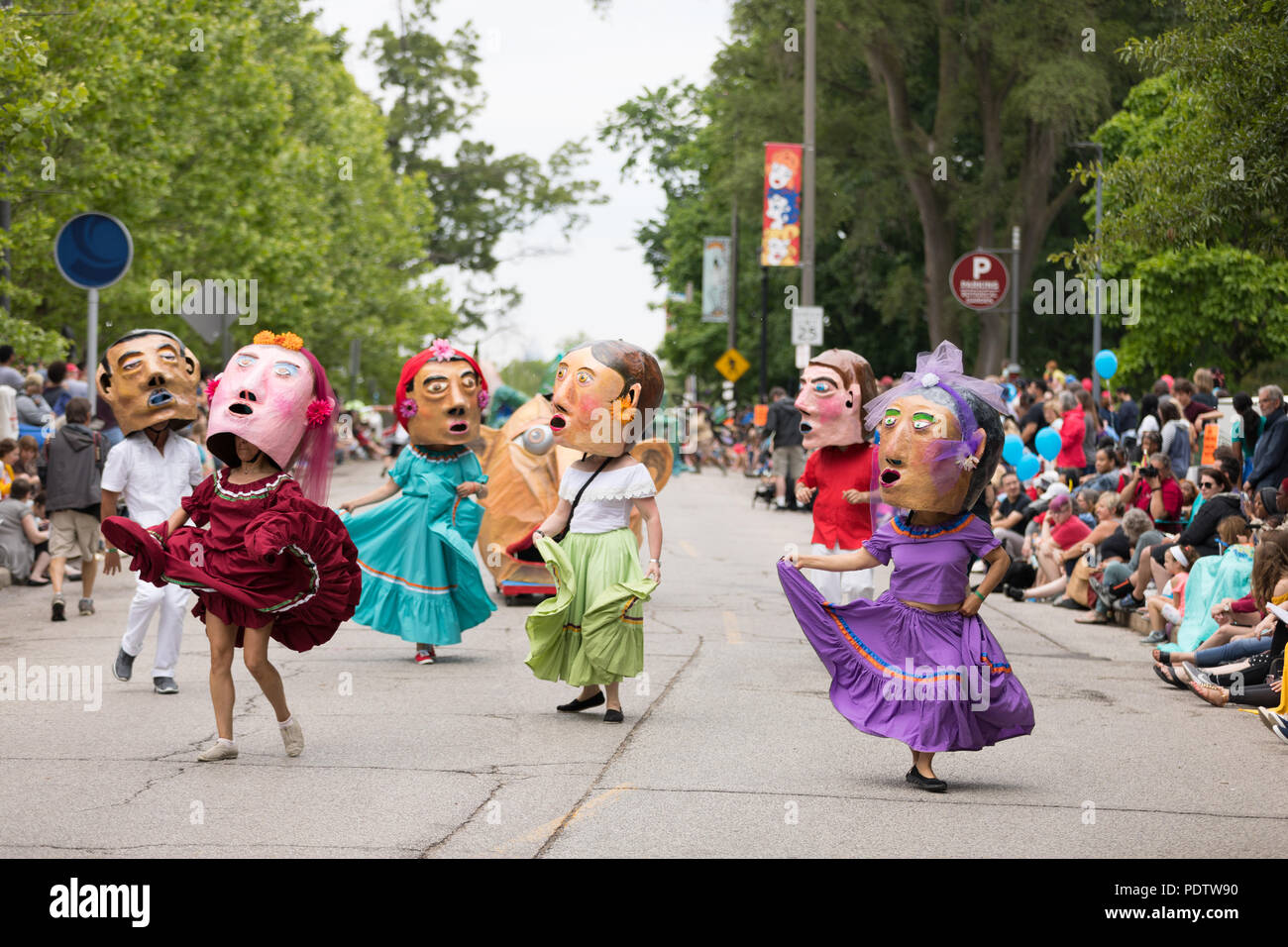 Cleveland, Ohio, USA - June 9, 2018 men and women dancing wearing a ...