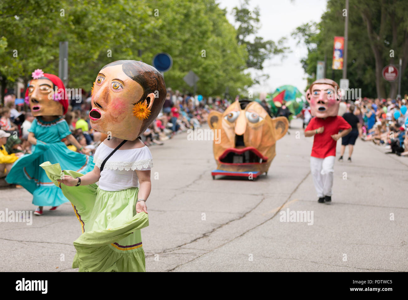 Cleveland, Ohio, USA - June 9, 2018 men and women dancing wearing a ...