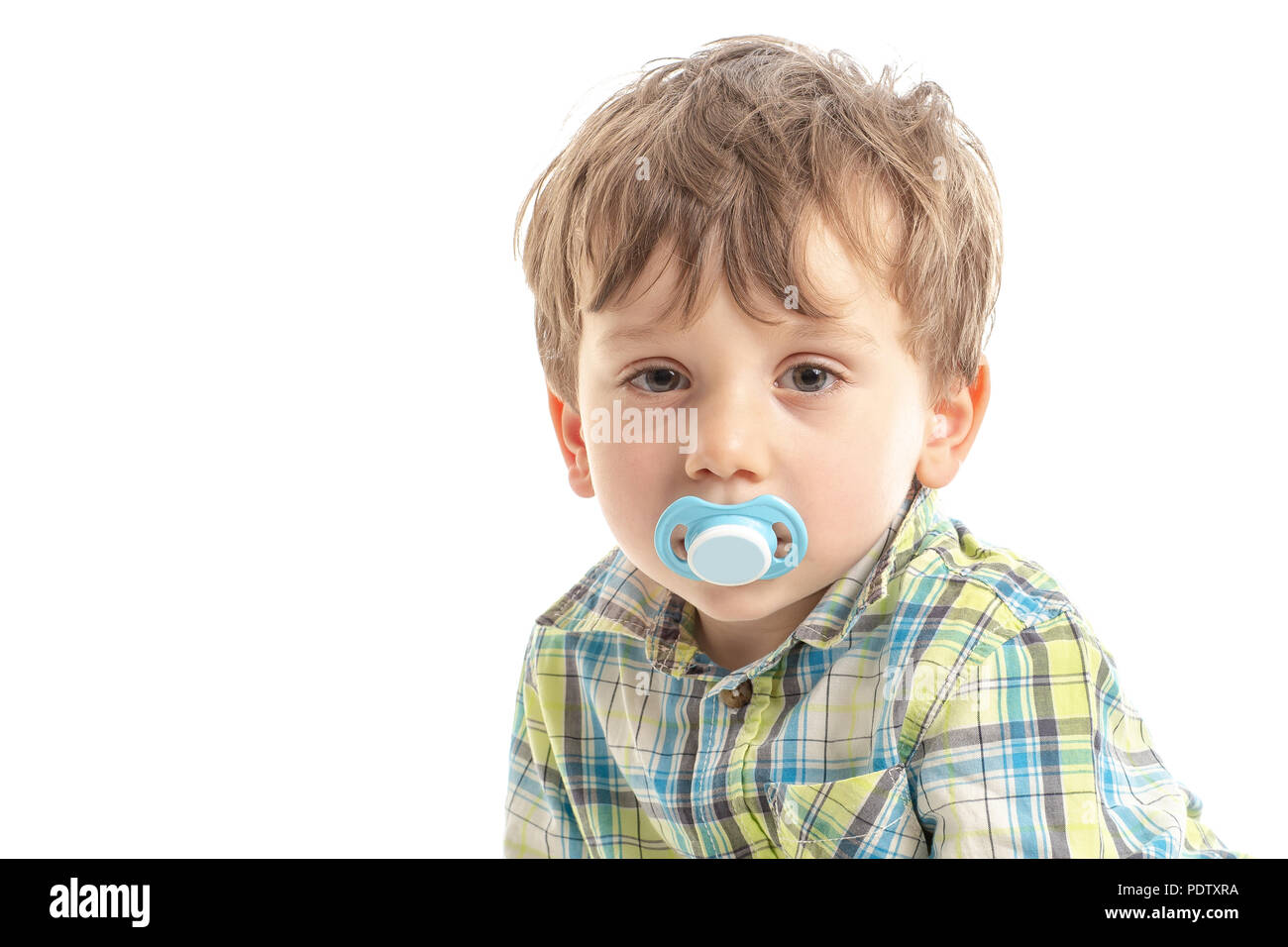 Emotional portrait of a child. Negative emotion Concept isolated on a ...
