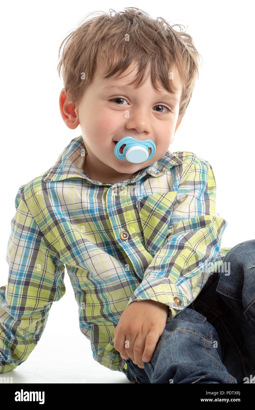 Emotional portrait of a child. Negative emotion Concept isolated on a ...
