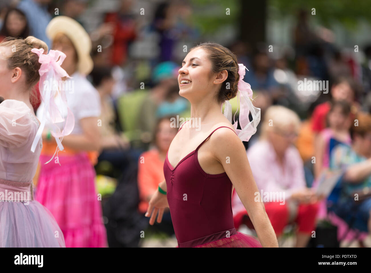 Cleveland, Ohio, USA - June 9, 2018 women wearing traditional german ...