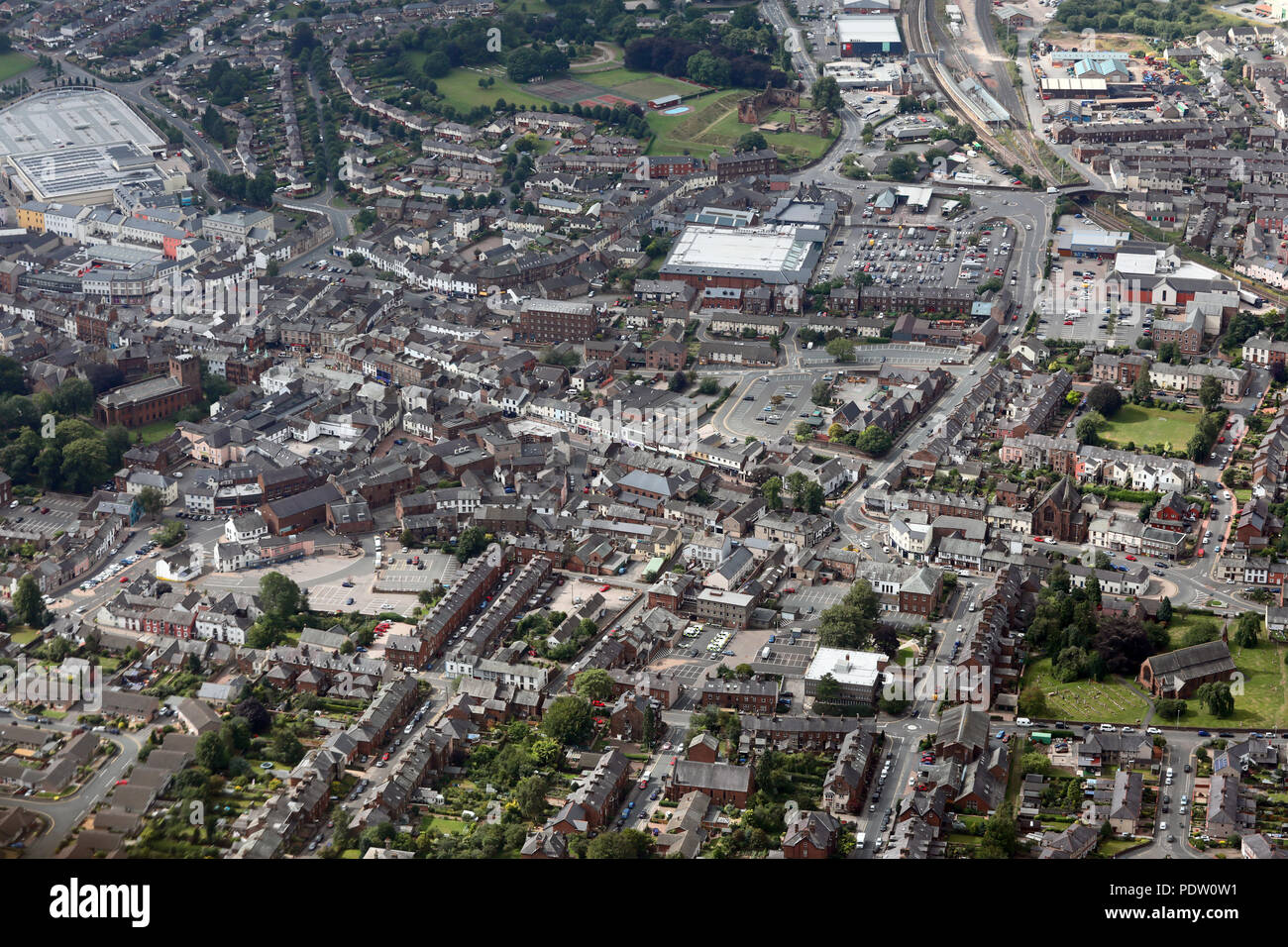 aerial view of Penrith town centre, Cumbria Stock Photo - Alamy