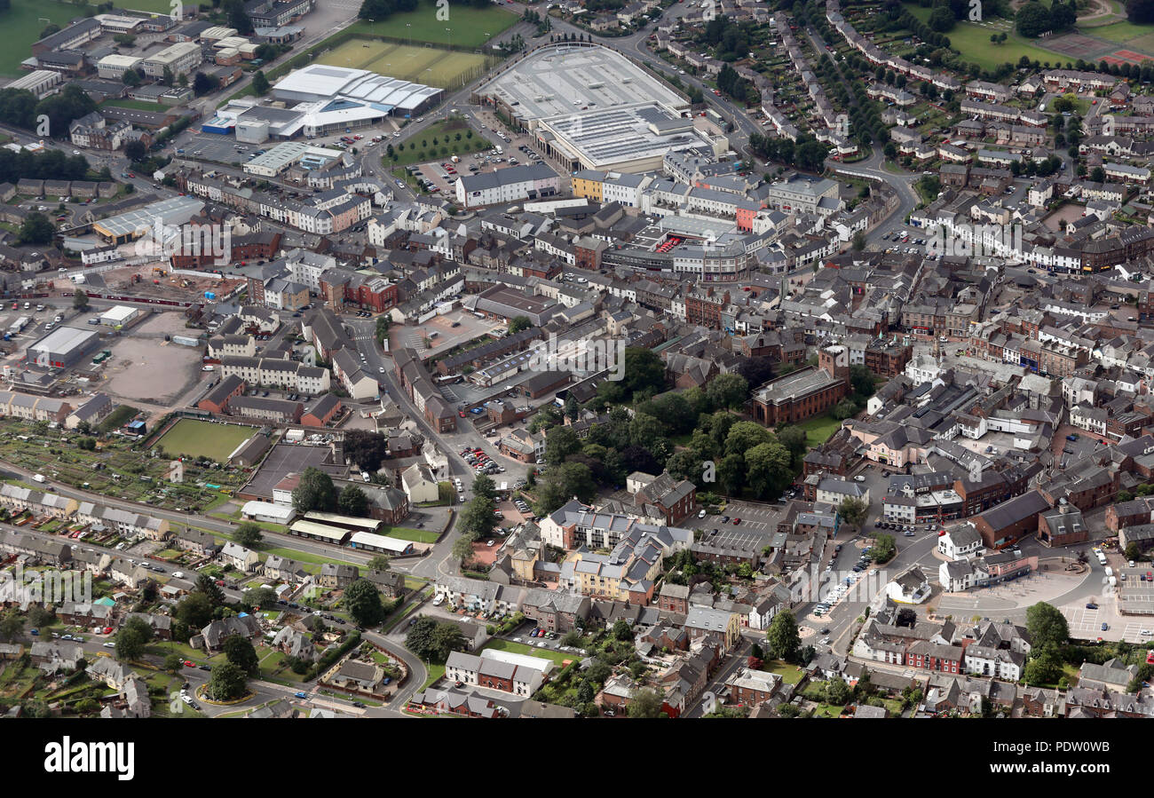 aerial view of Penrith town centre, Cumbria Stock Photo - Alamy