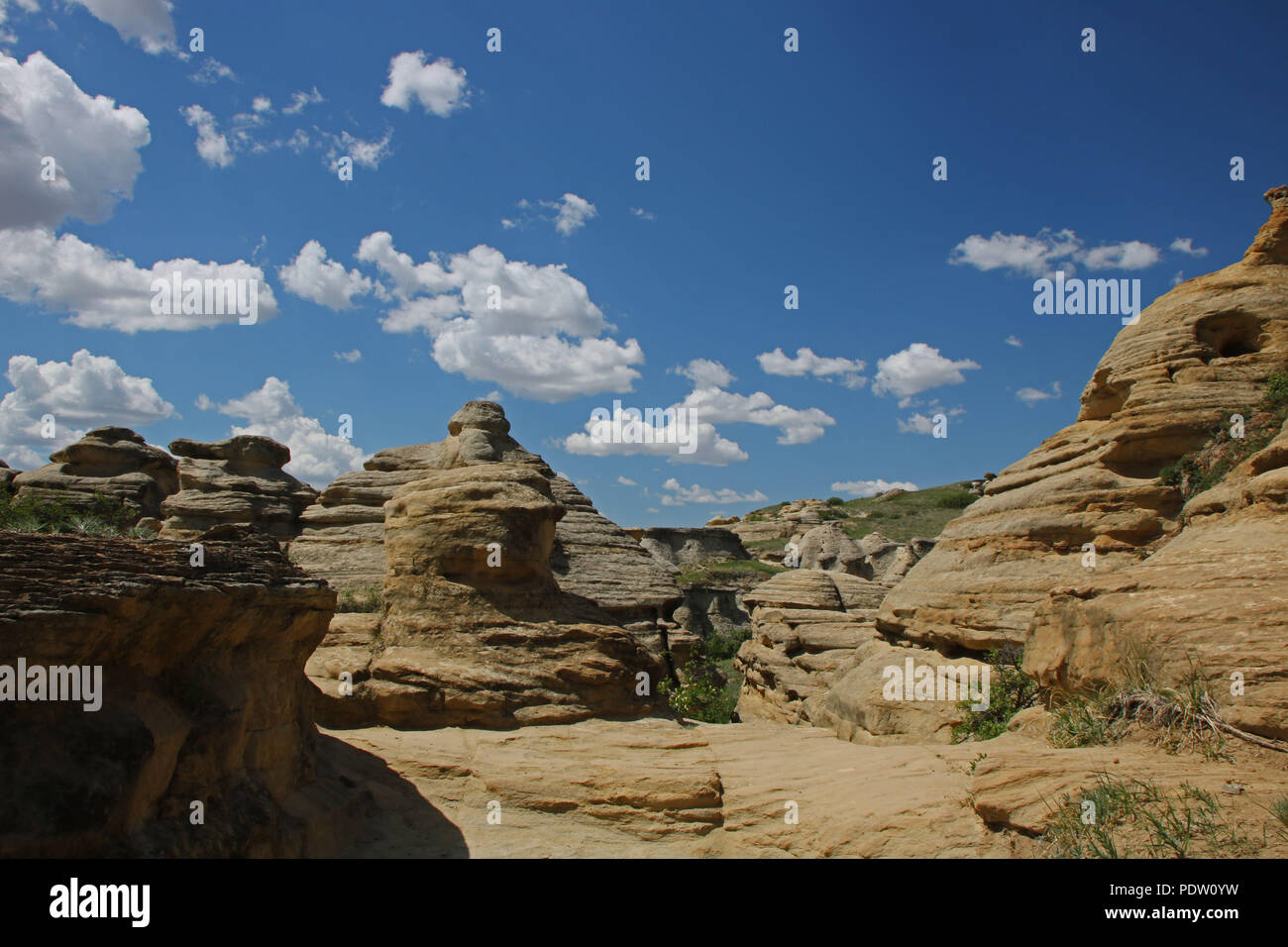 Hoodoos at Writing On Stone Provincial Park, Alberta, Canada Stock ...