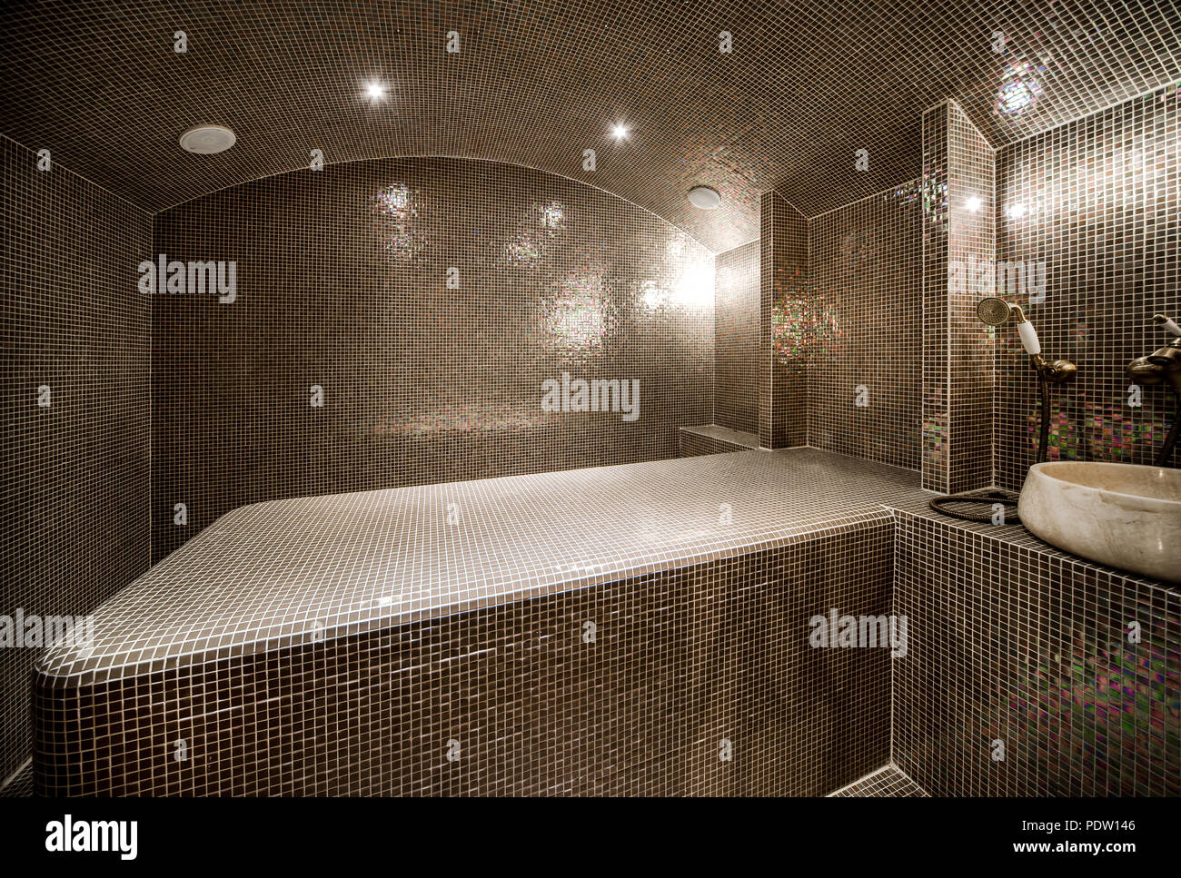 Interior of a Turkish steam bath Stock Photo - Alamy