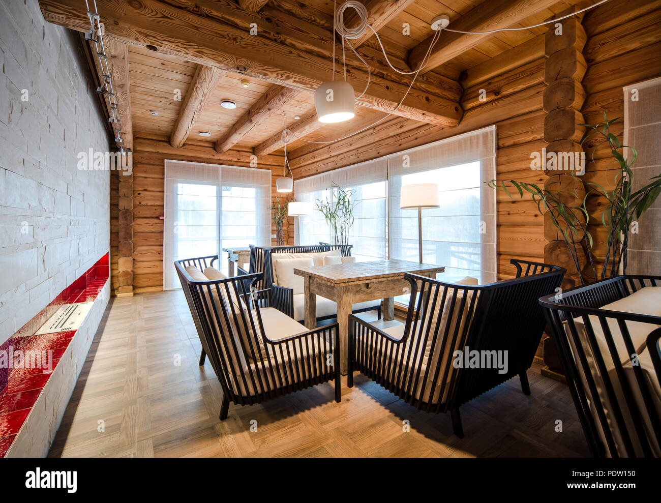 Interior of modern dining room Stock Photo - Alamy