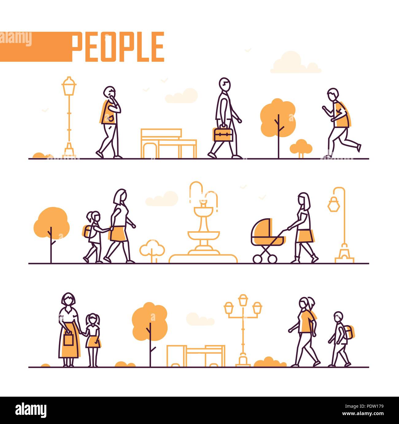 People run line city Cut Out Stock Images & Pictures - Alamy