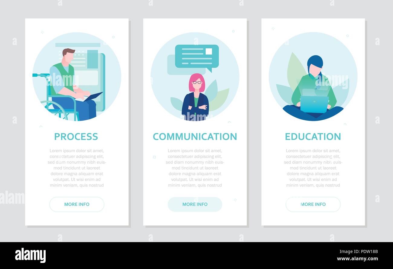 Effective work - set of flat design style banners Stock Vector Image ...