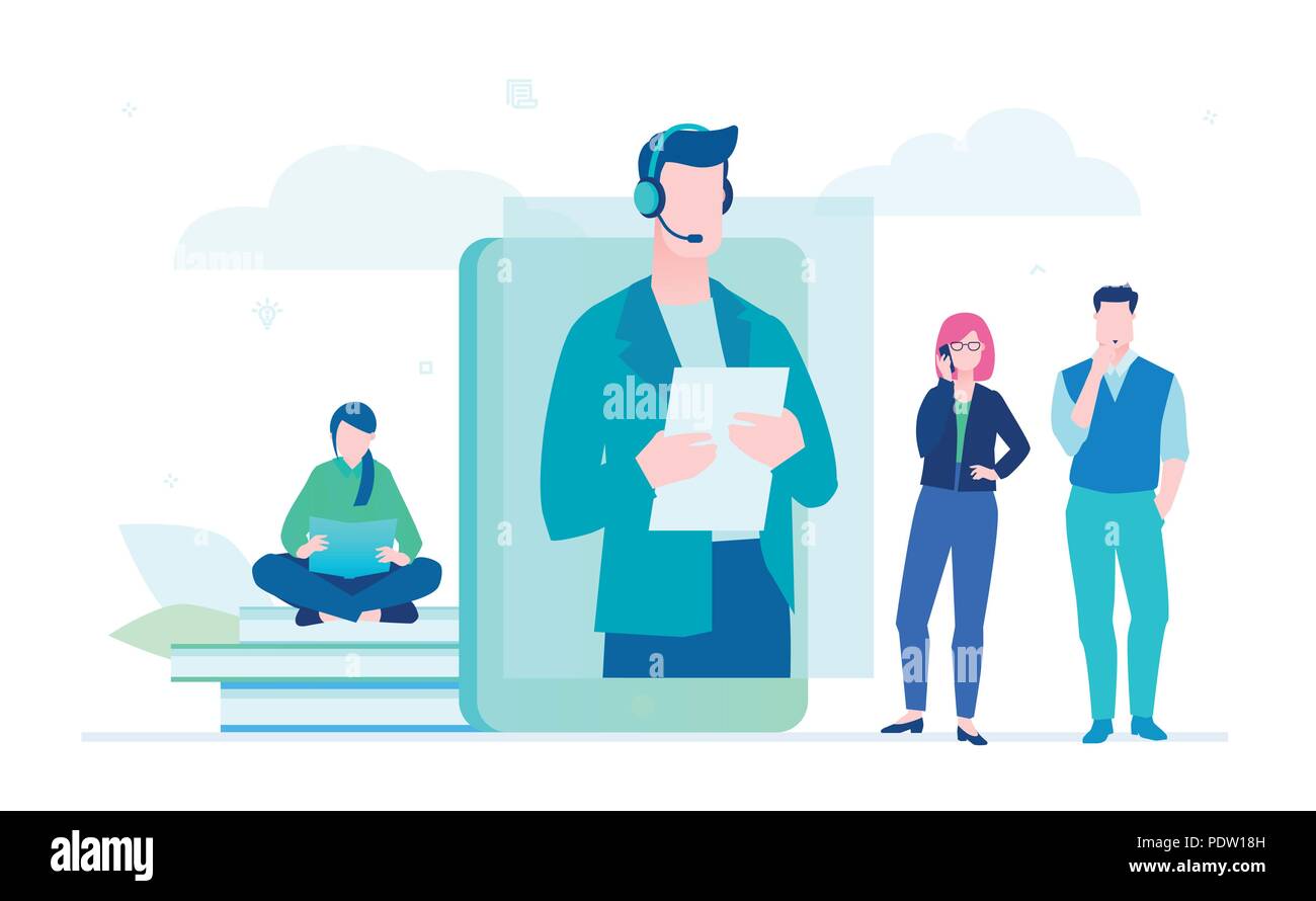 Technical support - flat design style colorful illustration Stock ...