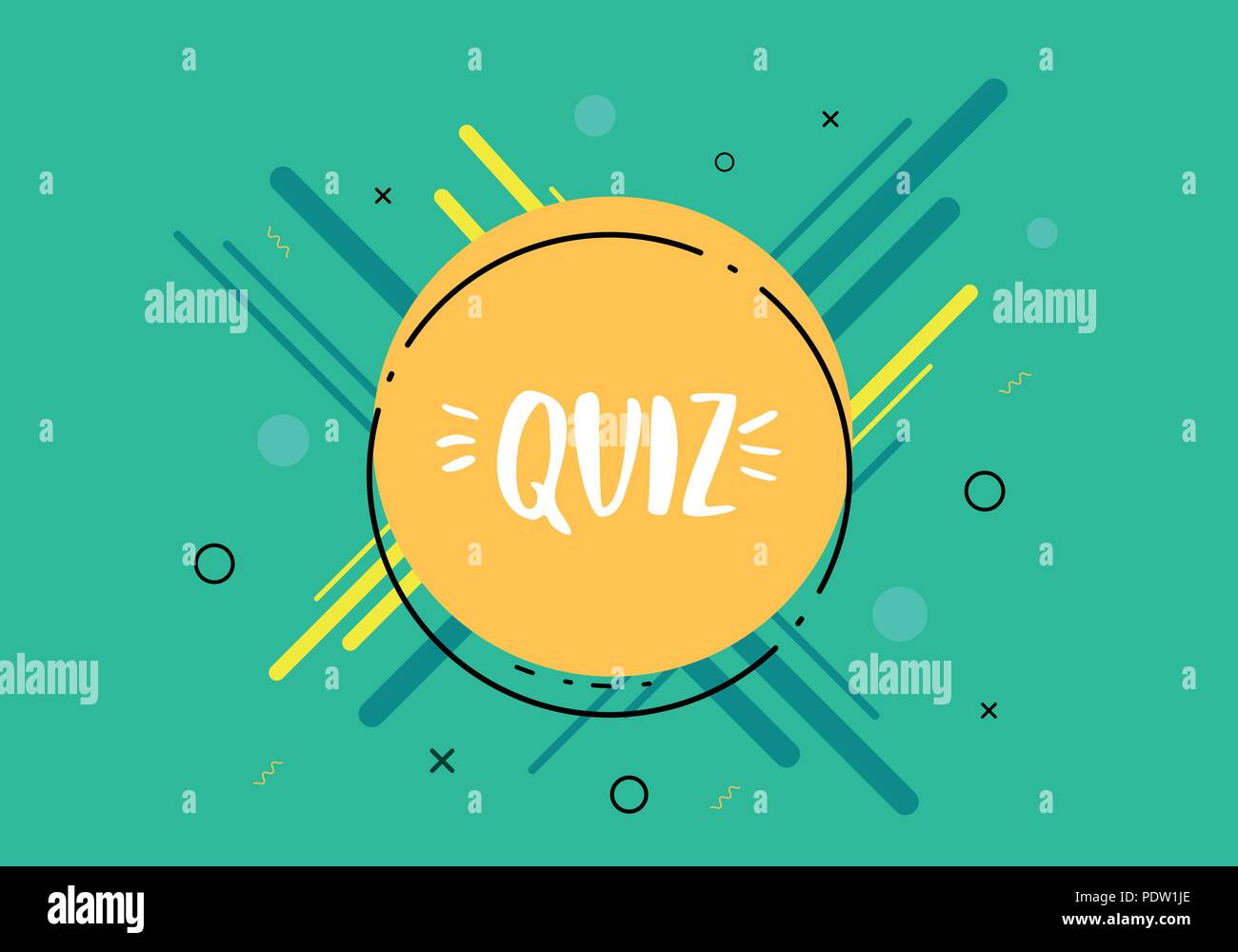 Contest card with round frame and geometric composition. Retro banner ...