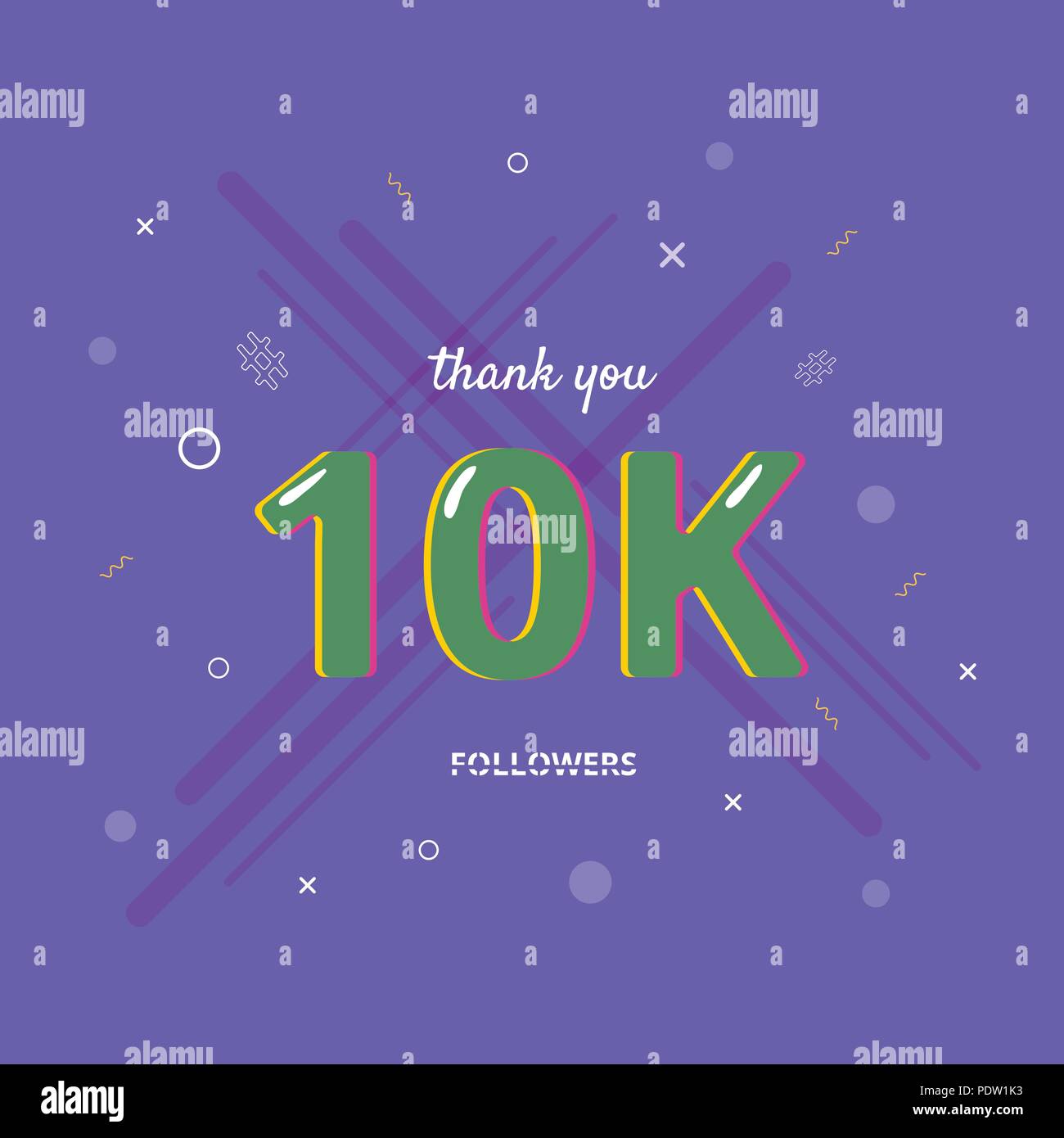 10K followers thank you post with decoration. 10000 subscribers banner ...